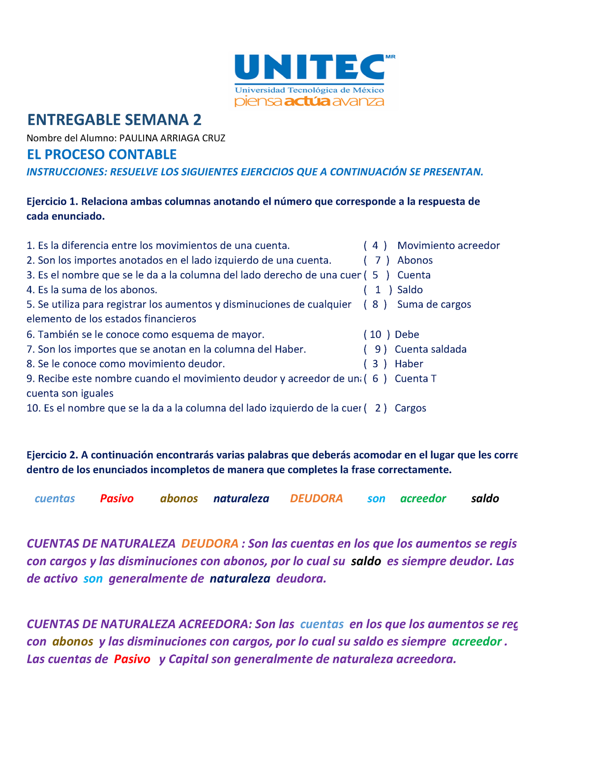 Entregable 1 Pdf Entregable Semana 2 El Proceso Contable