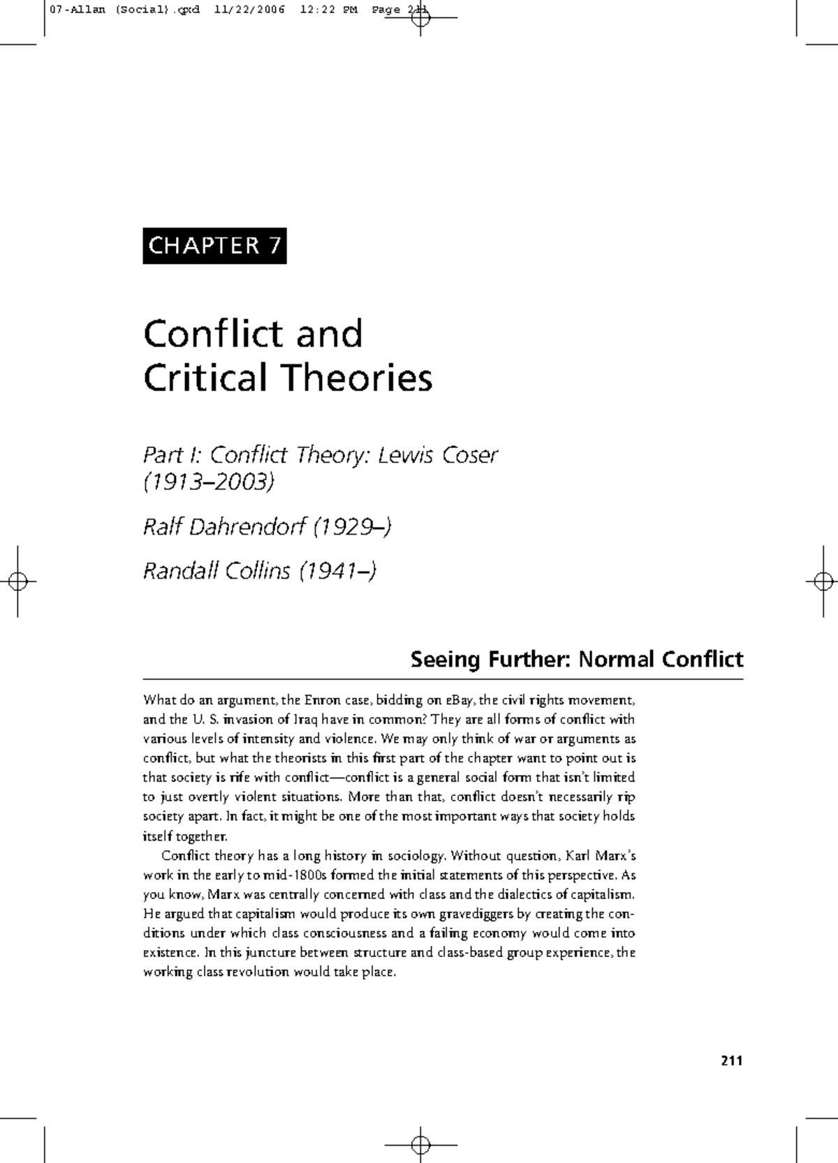 Conflict And Critical Theories 211 Chapter 7 Conflict And Critical