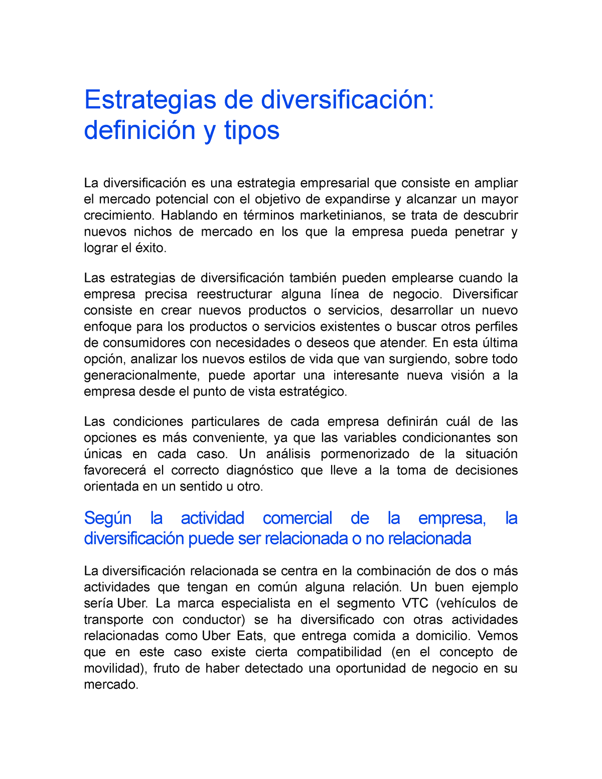 Estrategias De Diversificación Estrategias De Diversificación