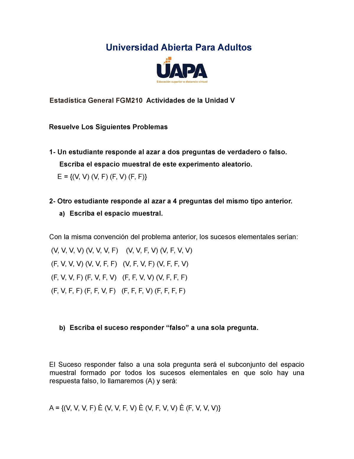 Actividades De La Unidad V Universidad Abierta Para Adultos