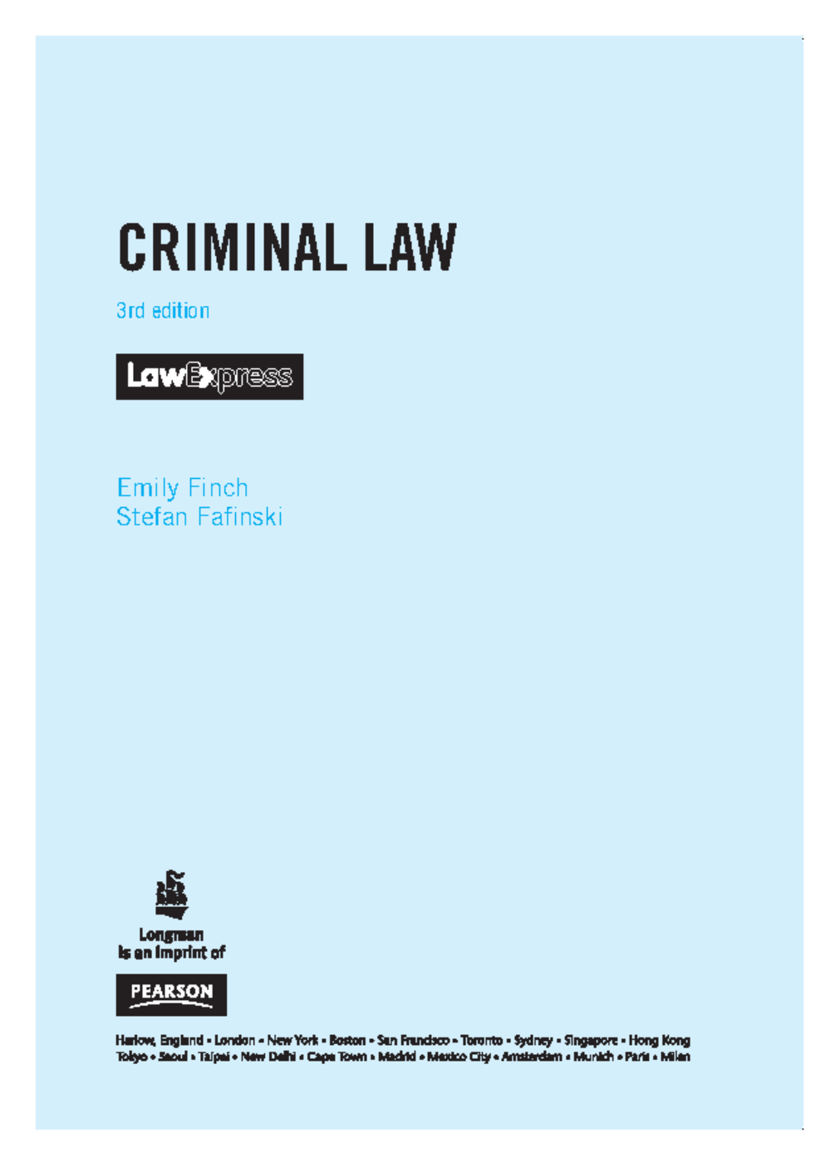 Actus Reus Of Criminal Law 1 Criminal Law 3rd Edition Emily Finch