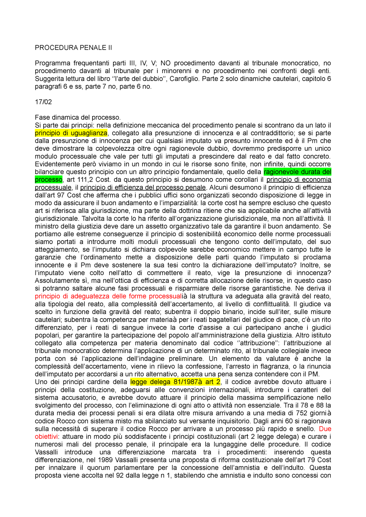 Appunti Procedura Penale Ii Diritto Processuale Penale Ii Unige