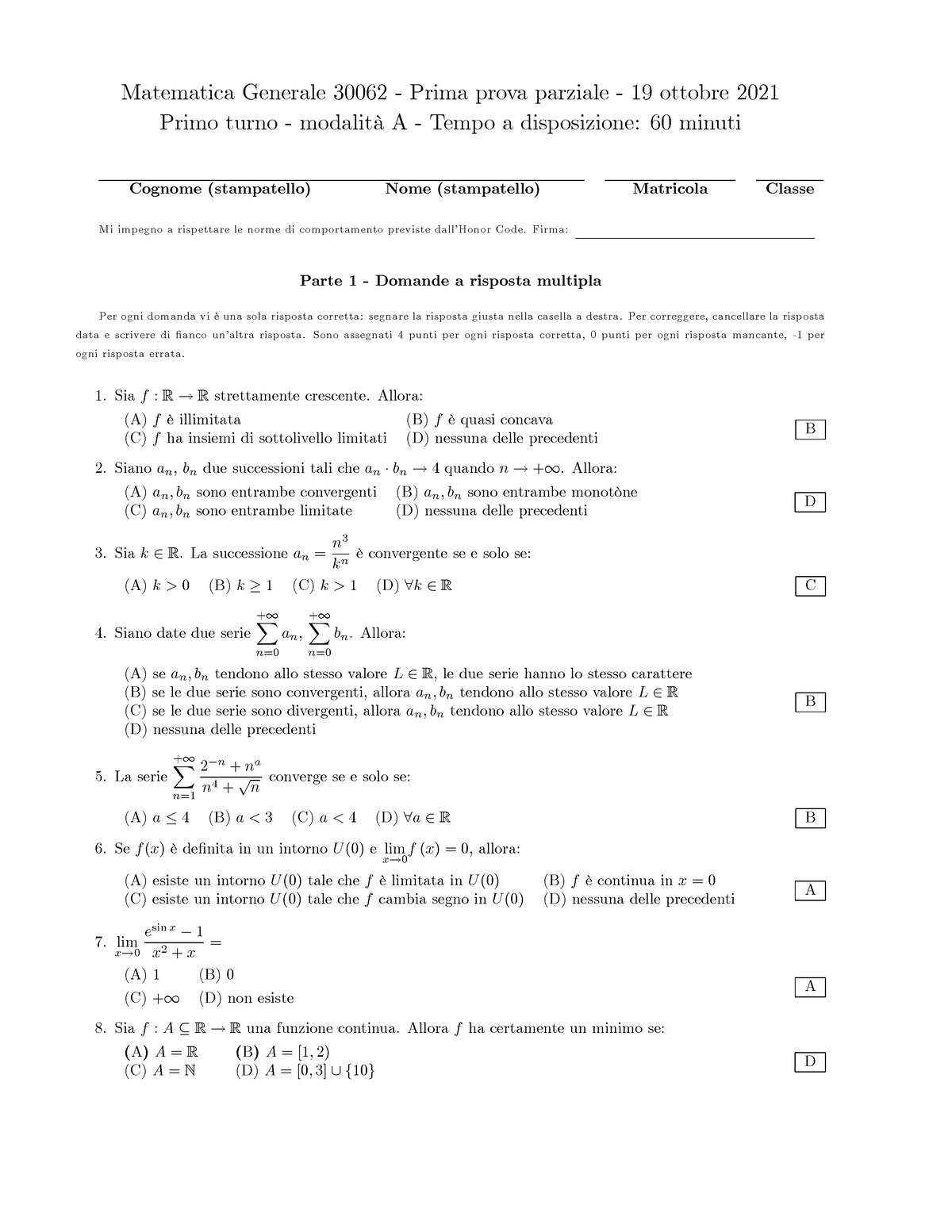 30062 Pp1 It Sol Esercizi Primo Parziale Con Soluzioni Matematica