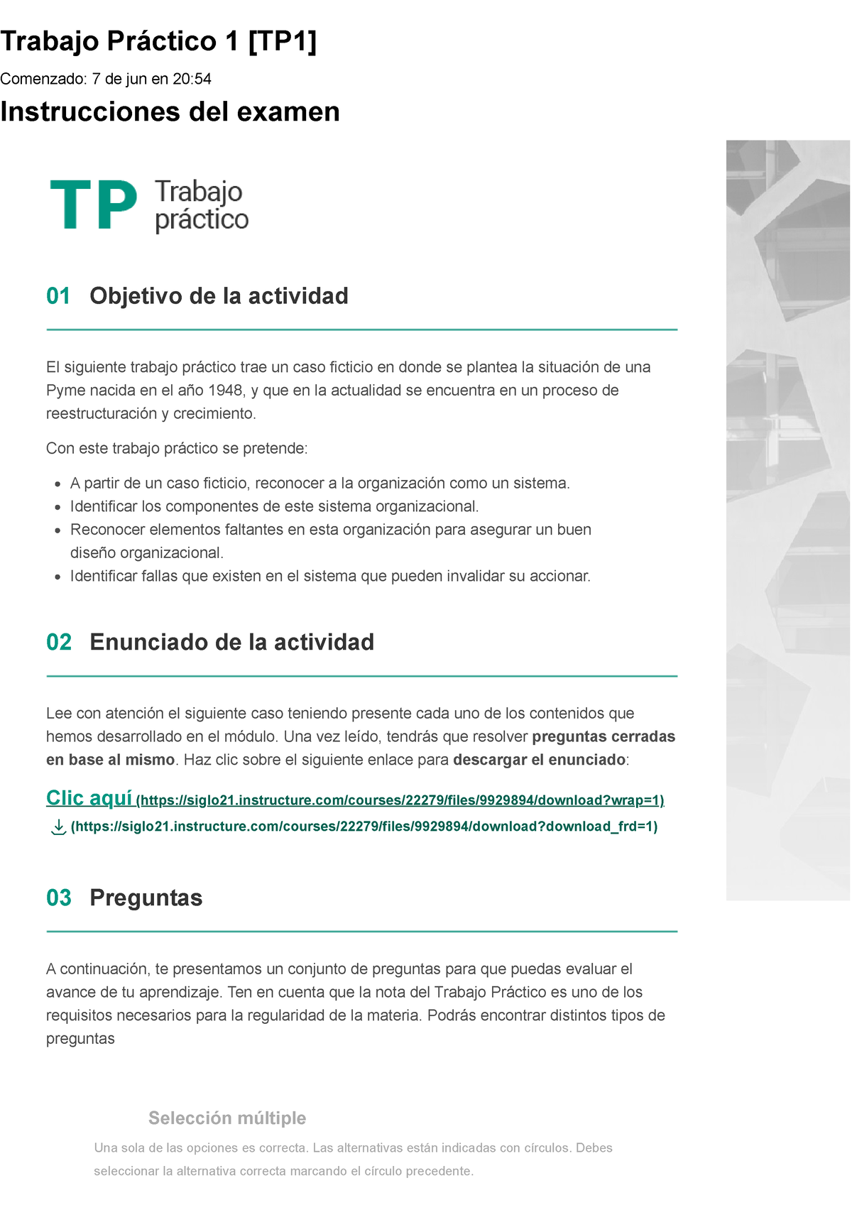 Examen Trabajo Práctico 1 Tp1 Trabajo Práctico 1 Tp1 Comenzado 7