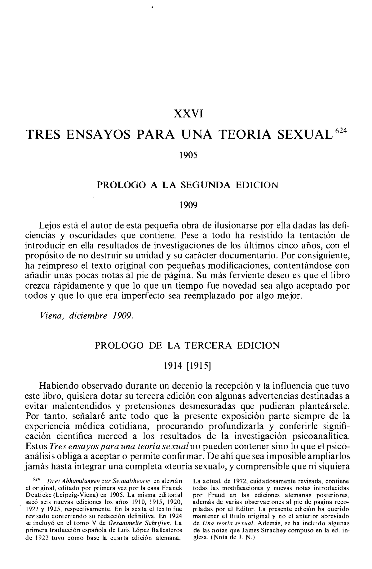 Freud Tres Ensayos Para Una Teoria Sexual Xxvi Tres Ensayos Para Una