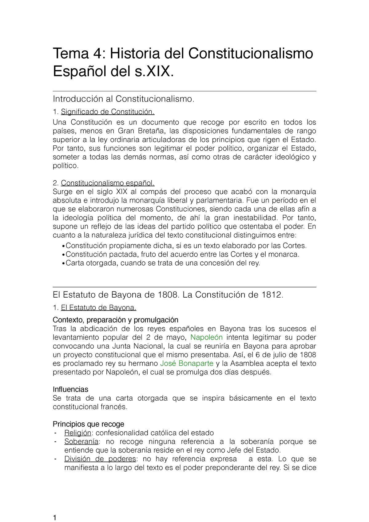 Tema 4 Tema 4 Historia Del Constitucionalismo Español Del S