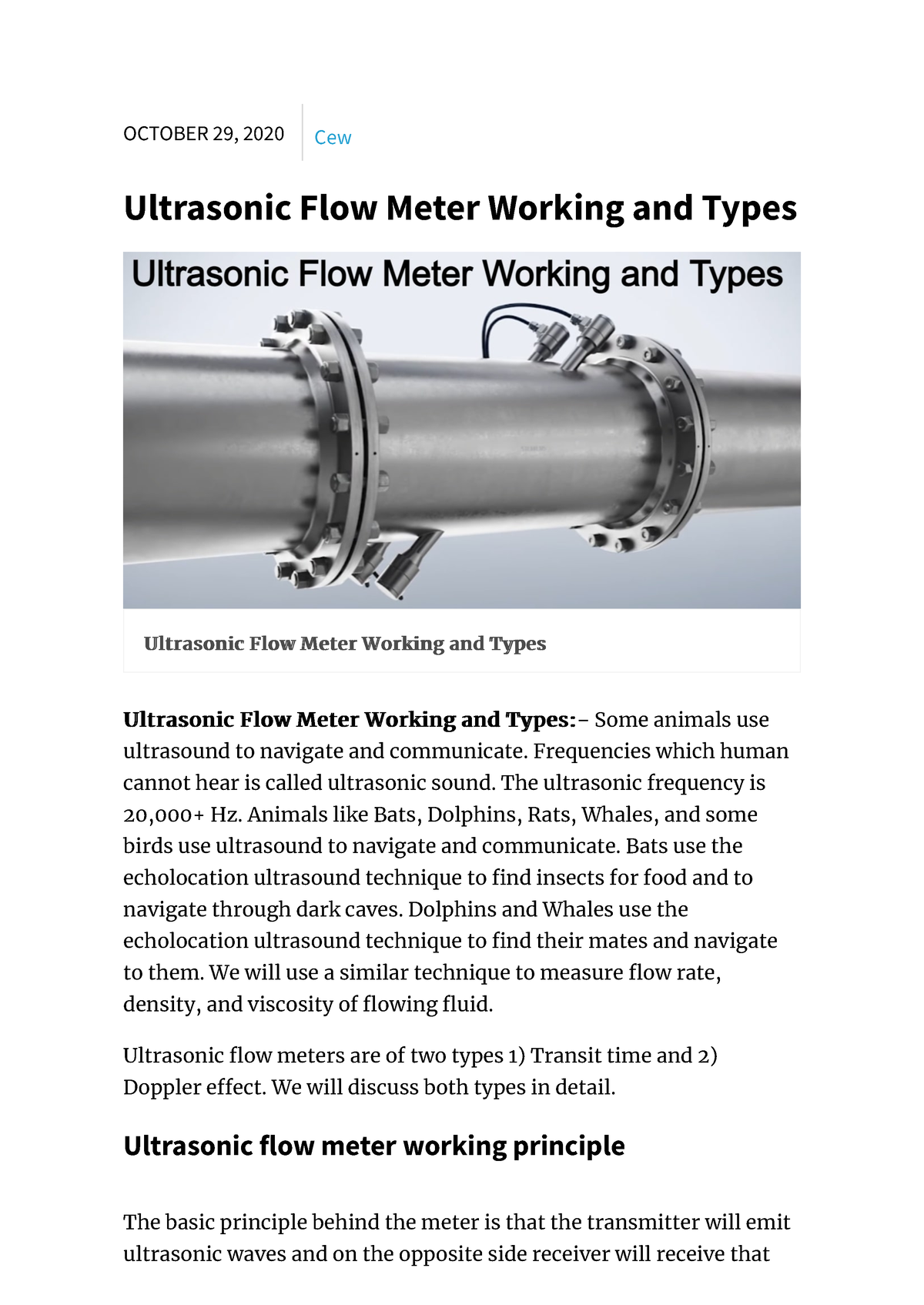 Ultrasonic Flow Meter Working And Types Uullttrraassoonniicc Ffllooww