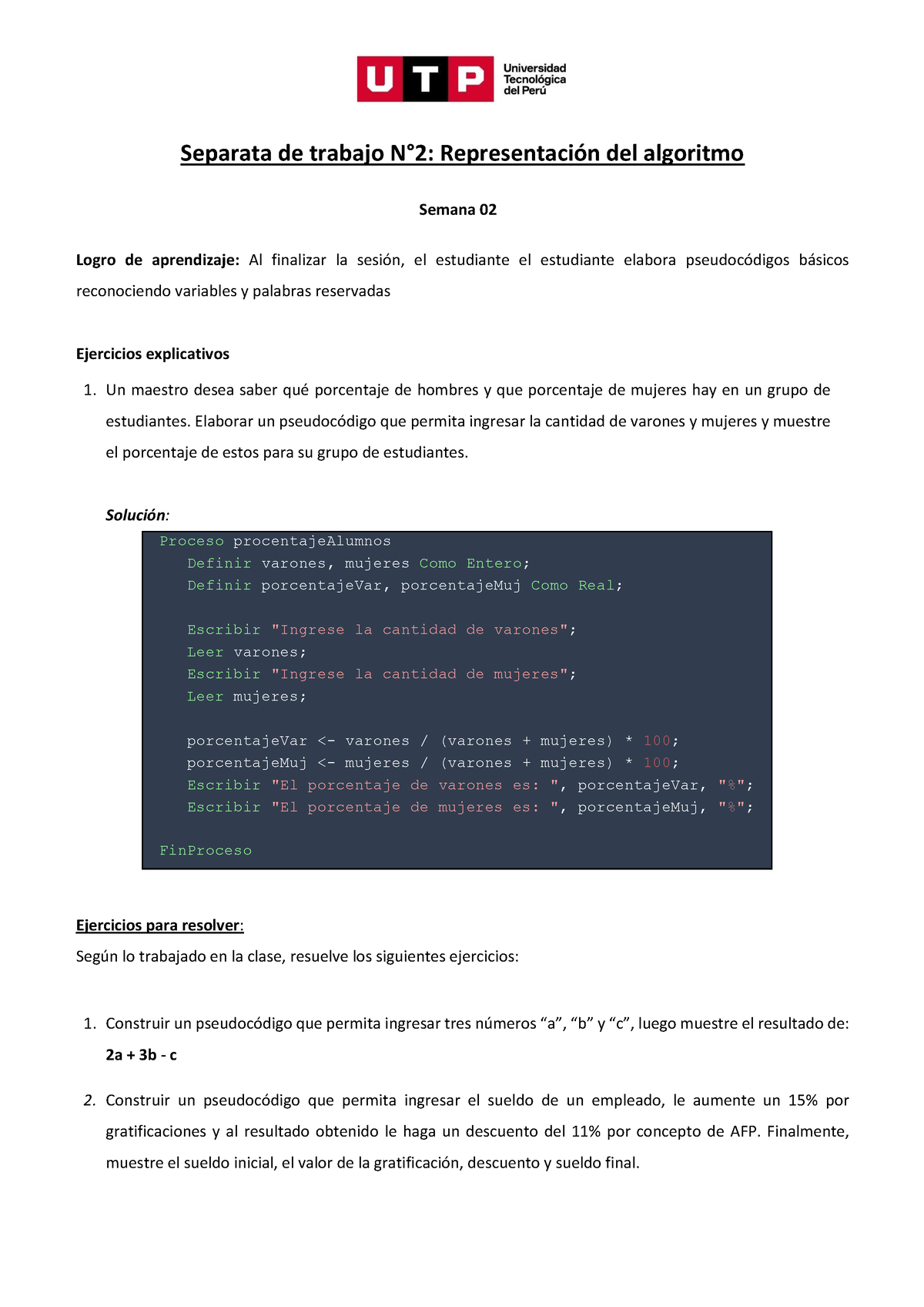 S02s1 Tarea Principios De Algoritmo Separata De Trabajo N∞2