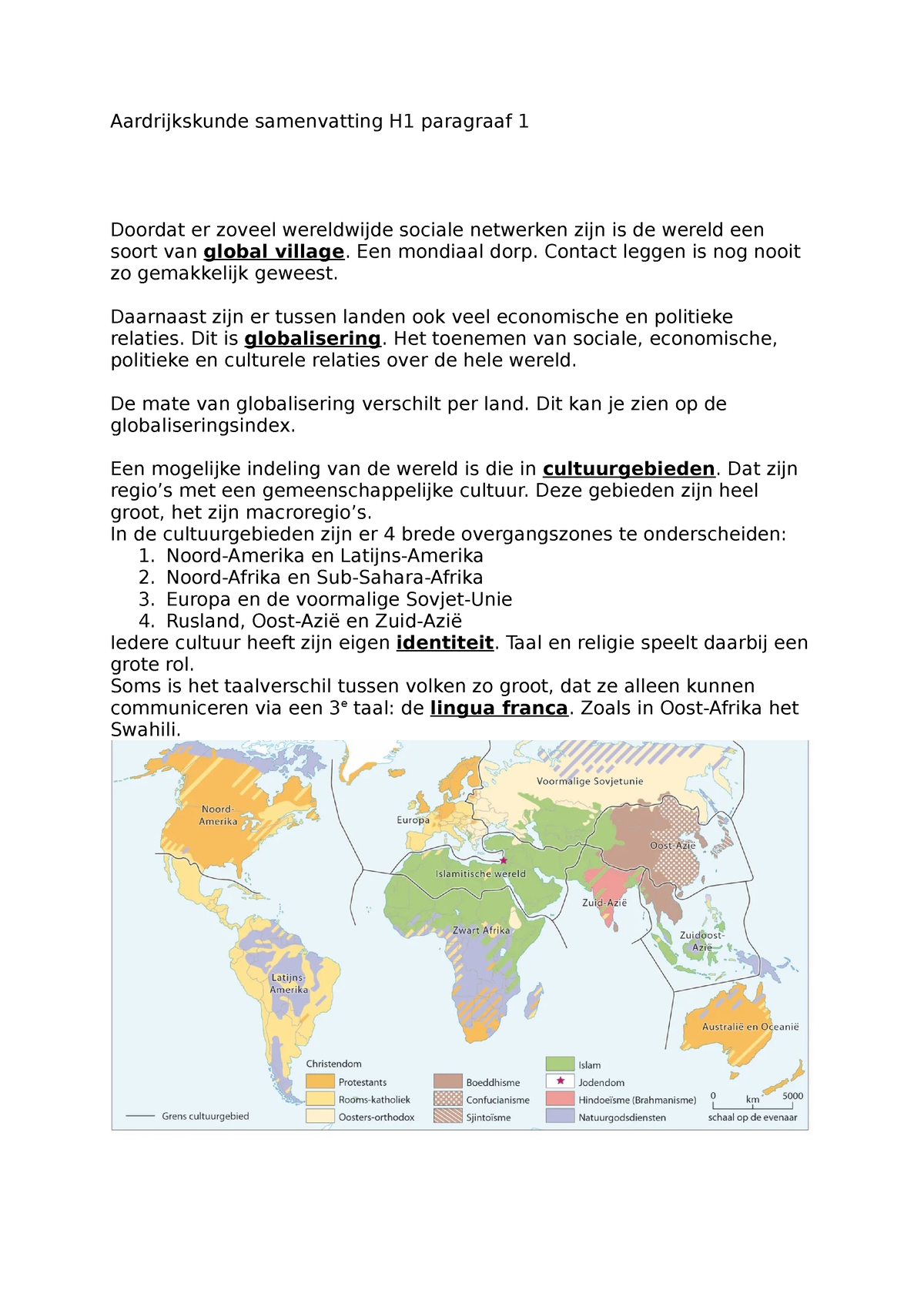 Aardrijkskunde Samenvatting H1 Paragraaf 1 Een Mondiaal Dorp Contact