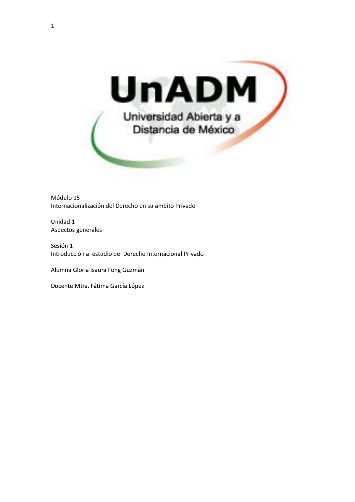 M15 U1 S1 Glfg Universidad Abierta Y A Distancia De México Módulo 15