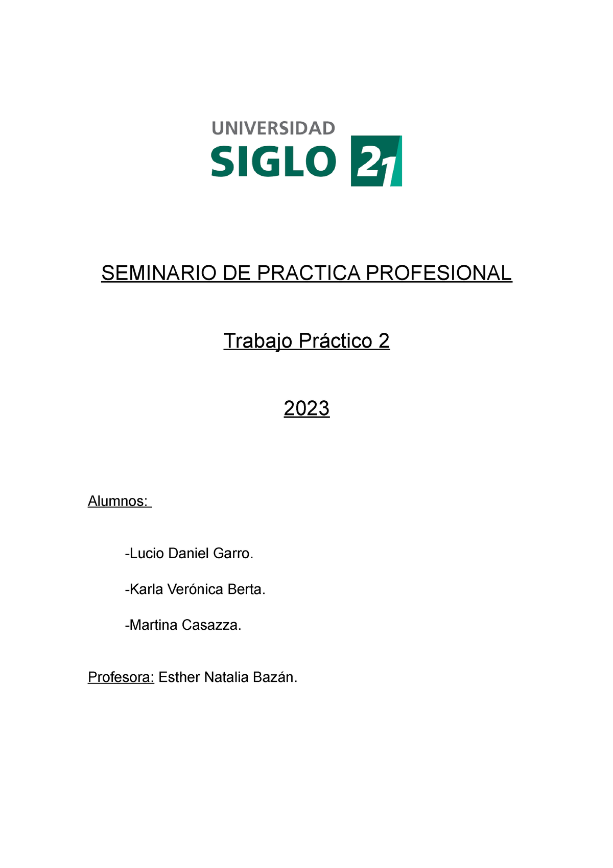 Seminario De Practica Profesional Tp2 Summabio Seminario De Practica