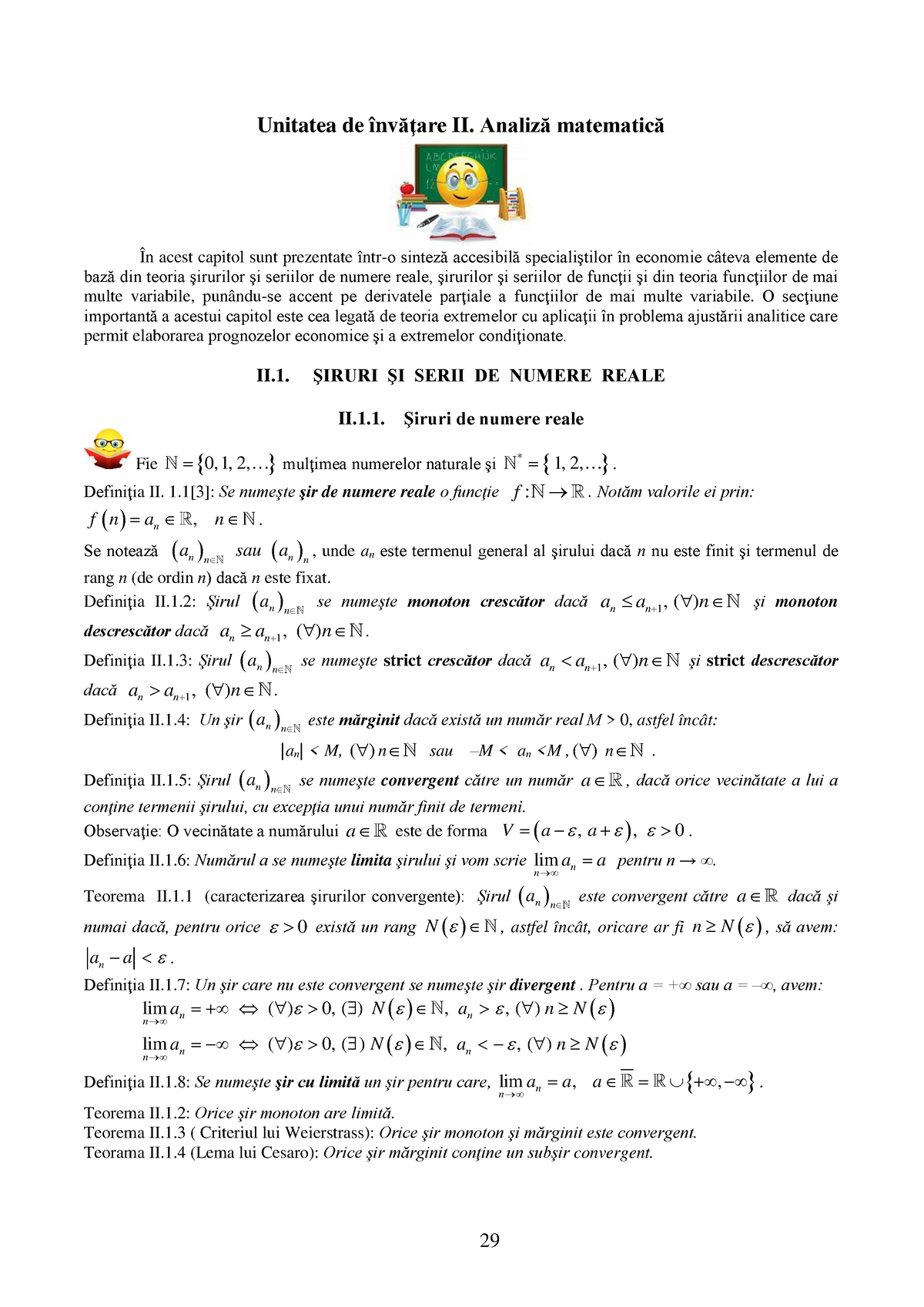 4 Analiza Matematica Unitatea De învăţare Ii Analiză Matematică În