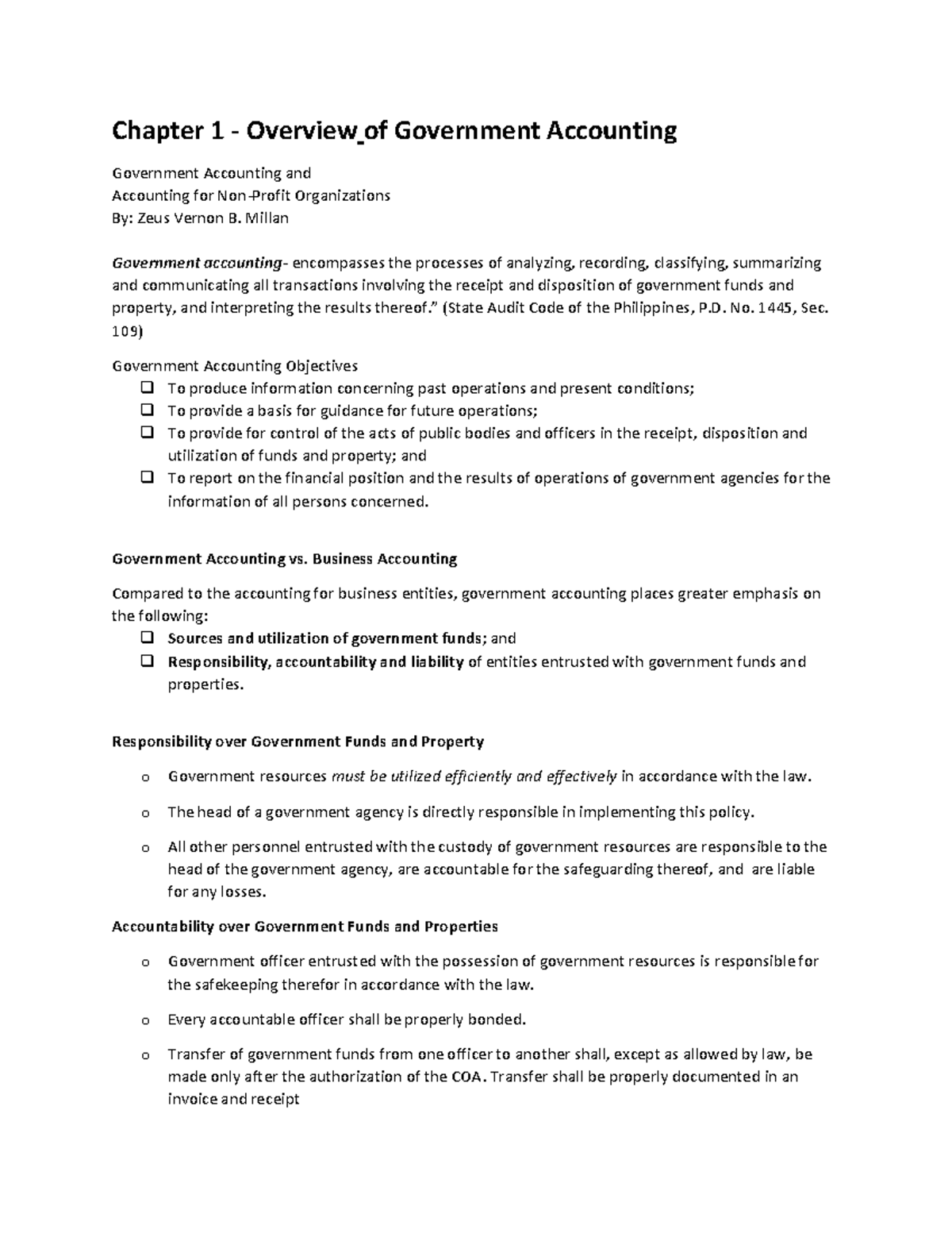 Chapter 1 Overview Of Govt Chapter 1 Overview Of Government