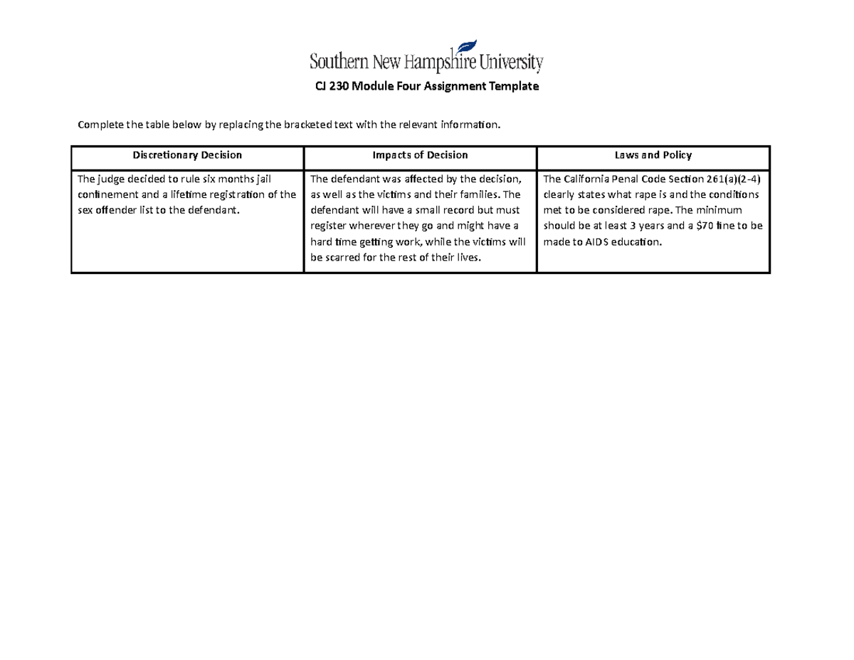 Freise Cj 230 Module Four Assignment Template Cj 230 Module Four