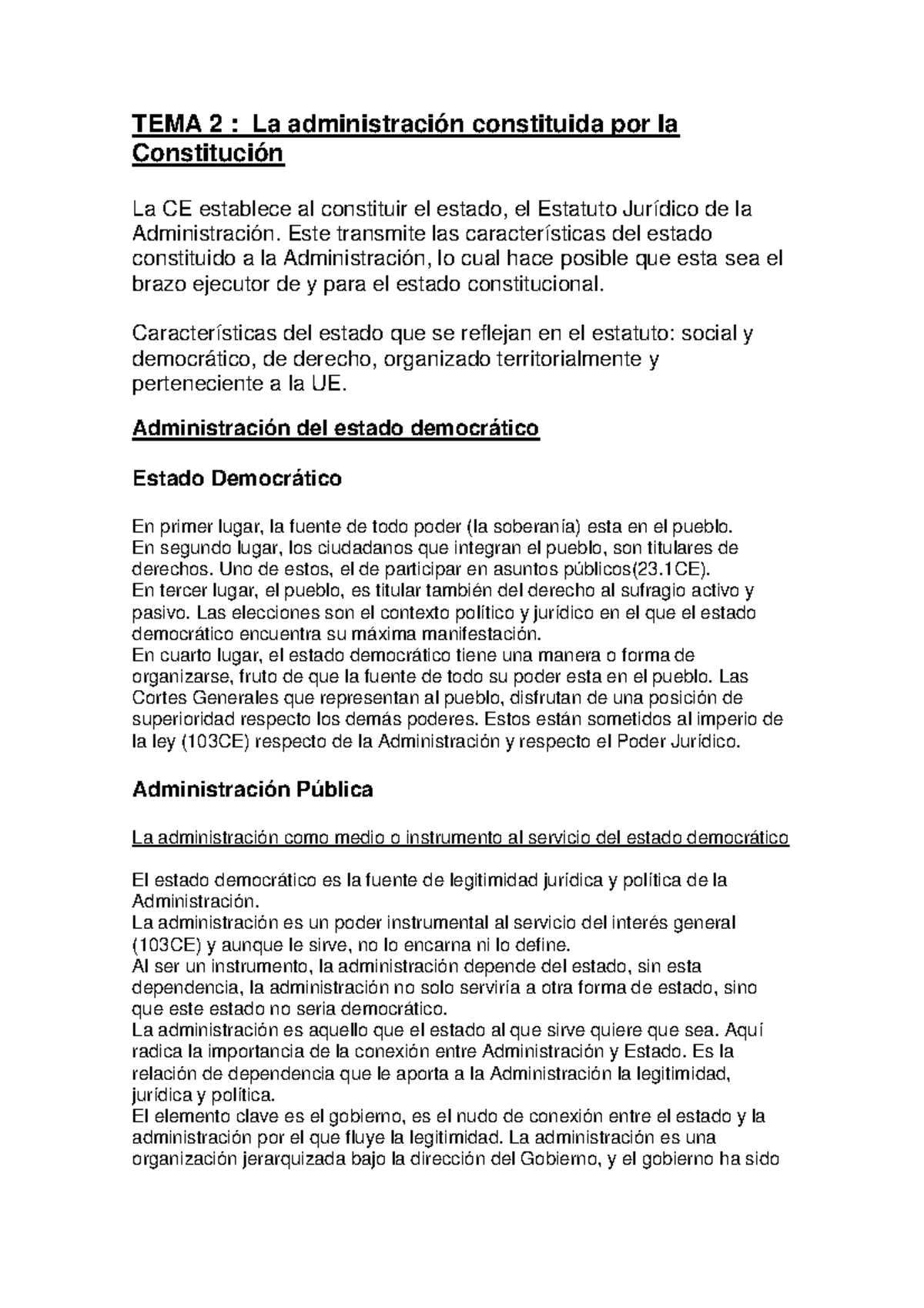 Tema 2 Tema 2 Tema 2 La Administración Constituida Por La