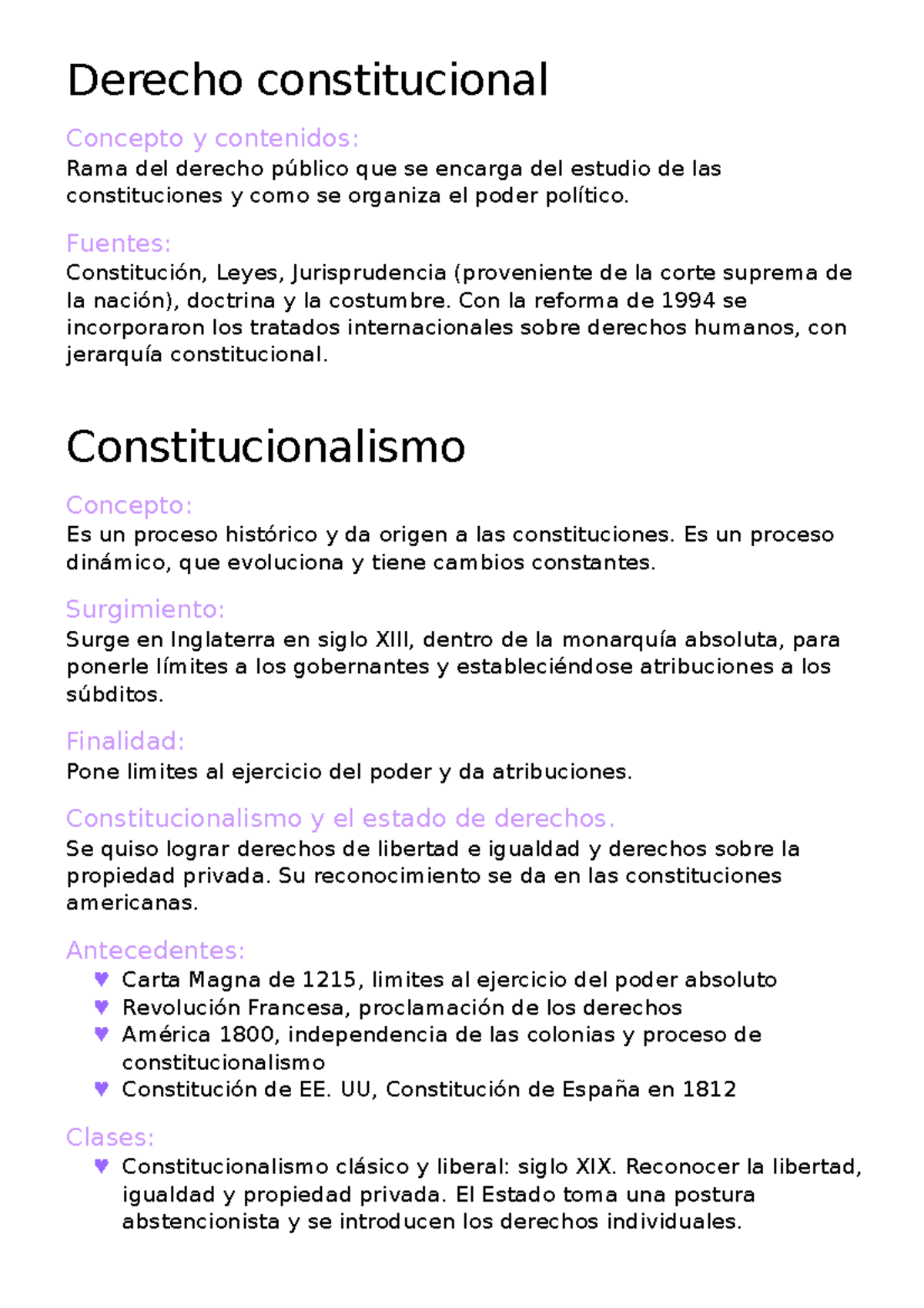 Derecho Constitucional Primer Parcial Derecho Constitucional Concepto