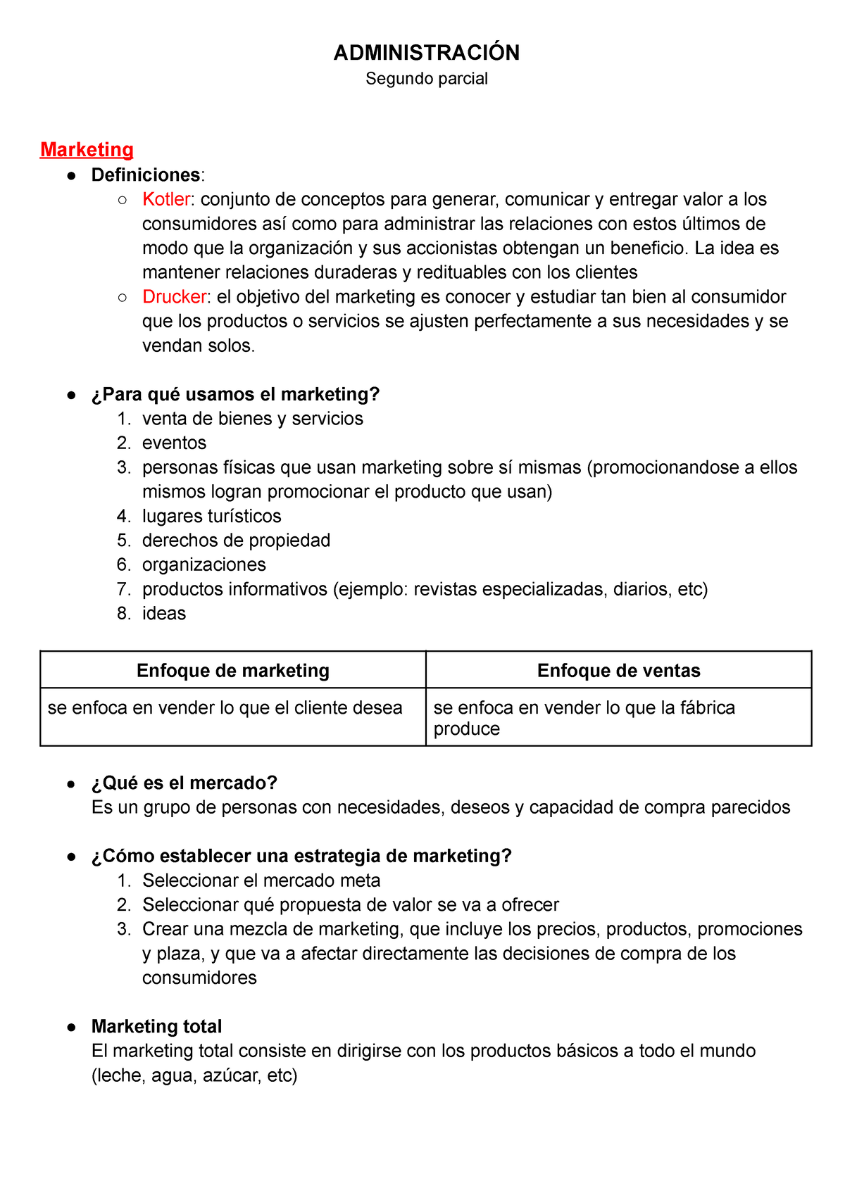 Admin Segundo Parcial AdministraciÓn Segundo Parcial Marketing