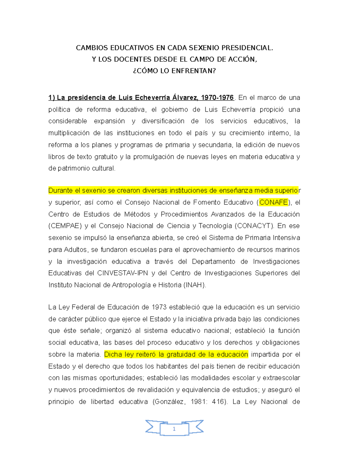 Cada Sexenio Cambio Educativo Cambios Educativos En Cada Sexenio