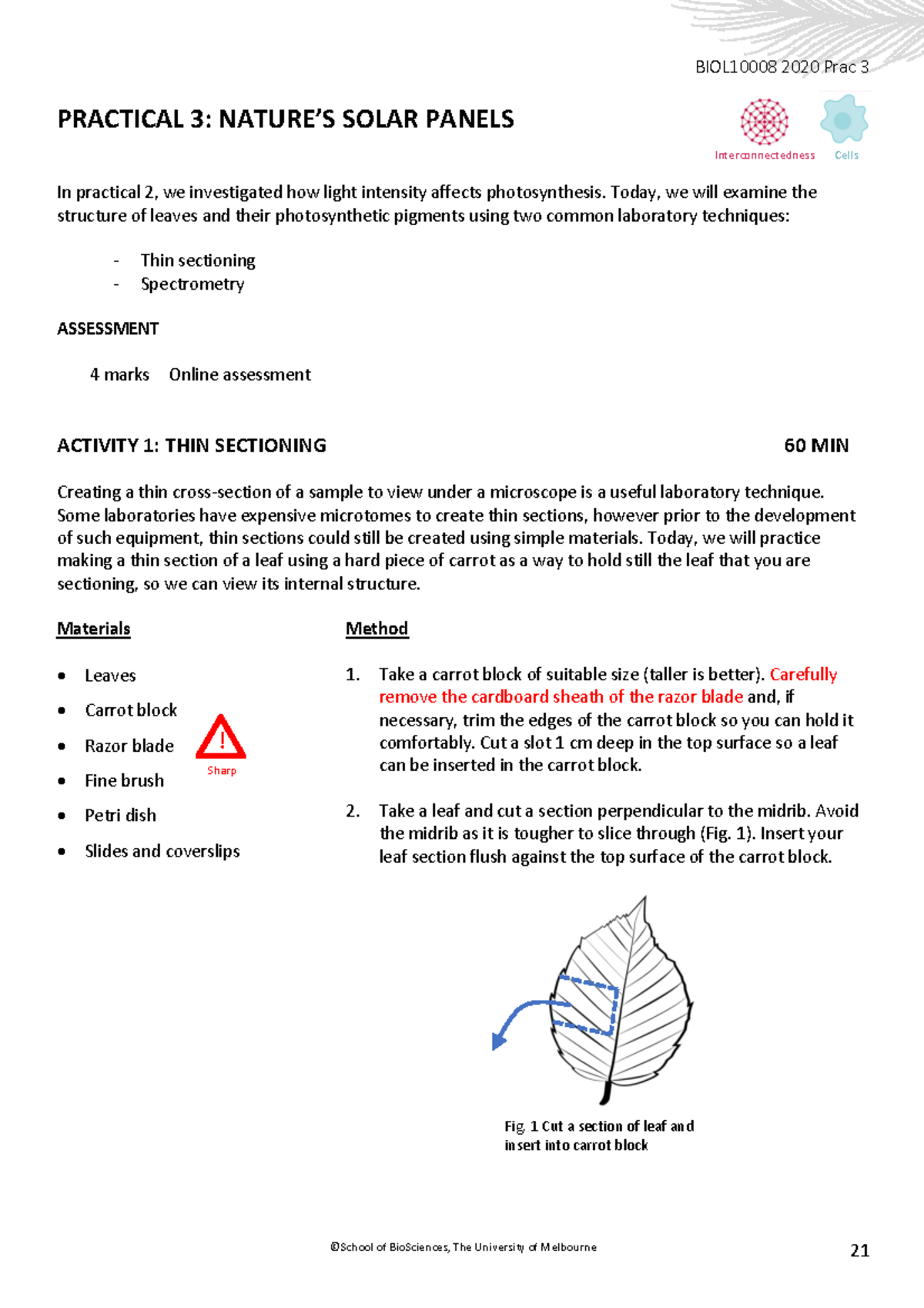 Biol10008 Practical Manual 2020 Prac 3 Student Warning Tt Undefined