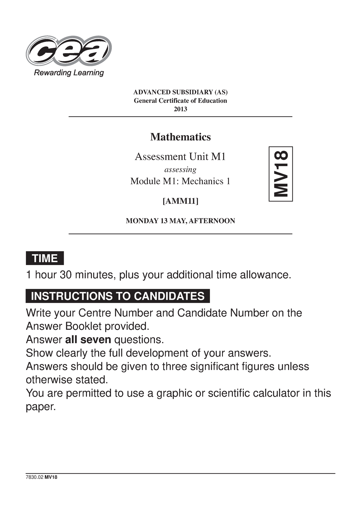 A2as Math Past Papers Mark Schemes Modified May June Series 2013 13489