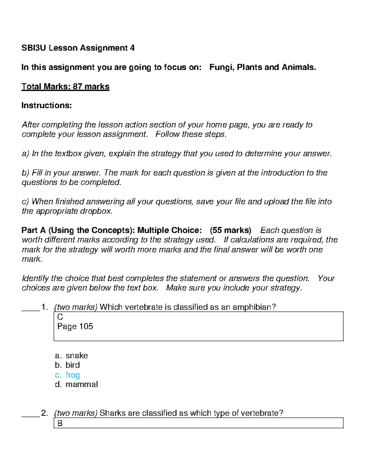 Sbi3u Lesson Assignment 4 Completed Sbi3u Lesson Assignment 4 In