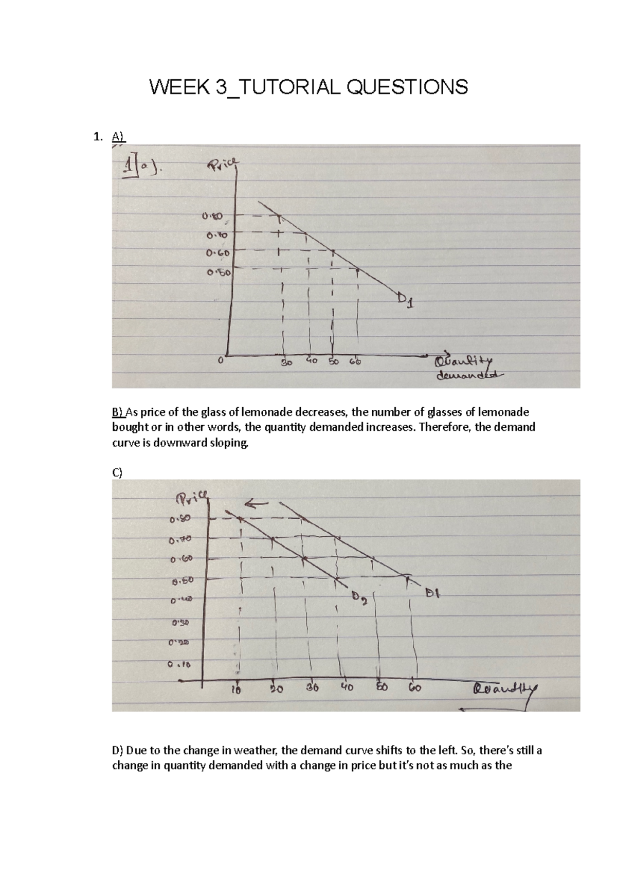 Eco10004 Economic Principles Week 3tutorial Questions Solved Week