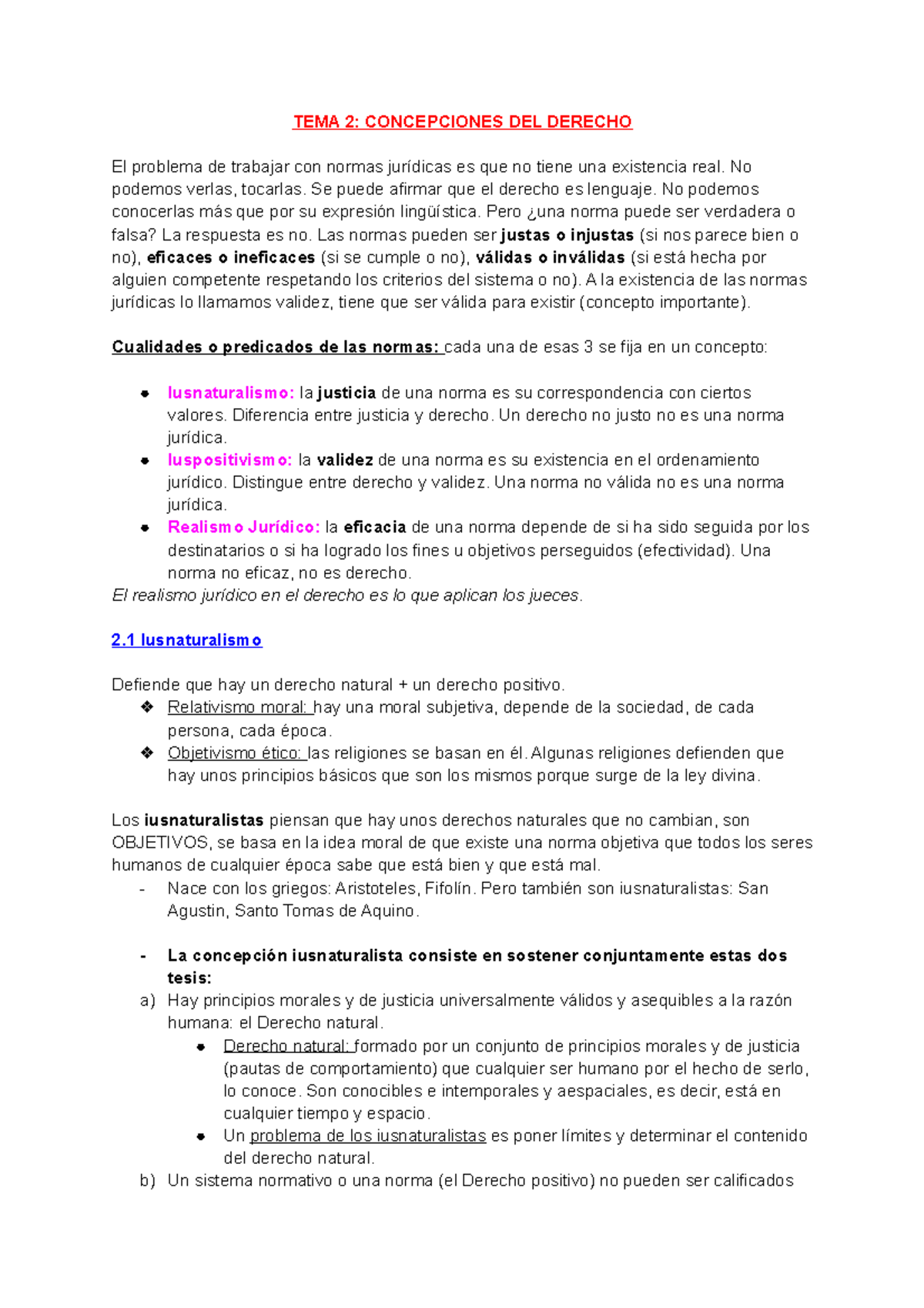 Tema 2 Concepciones Sobre El Derecho Tema 2 Concepciones Del Derecho