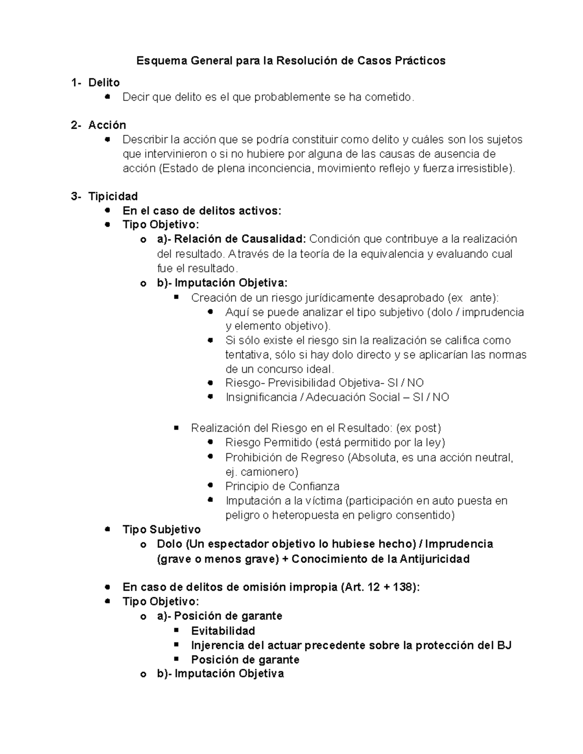 Esquema General Para La Resolución De Casos Prácticos Esquema General