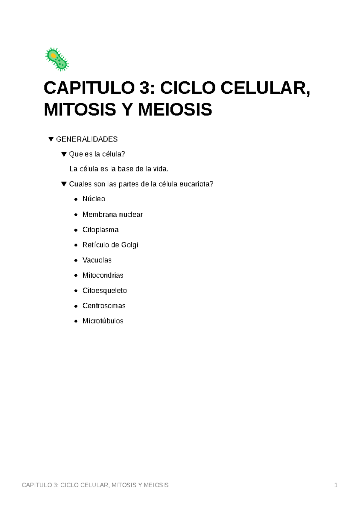 Capitulo 3 Ciclo Celular Mitosis Y Meiosis Î Capitulo 3 Ciclo