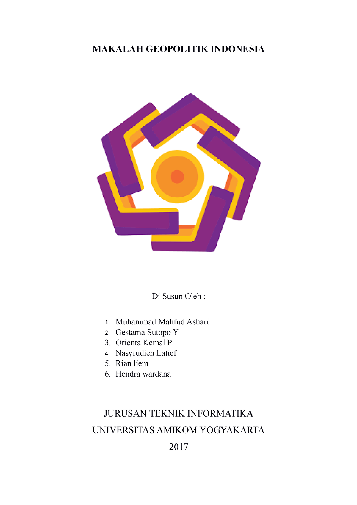 Makalah Geopolitik Makalah Geopolitik Indonesia Di Susun Oleh 1