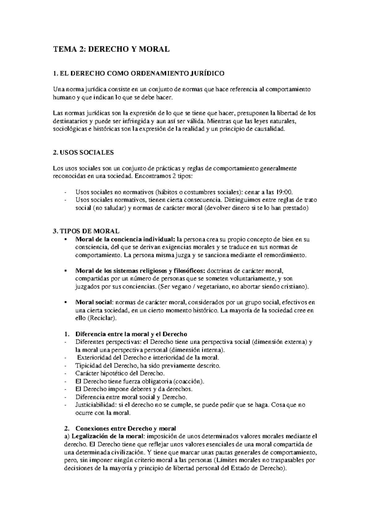 Teoría Del Derecho Tema 2 Derecho Y Moral 1 El Derecho Como