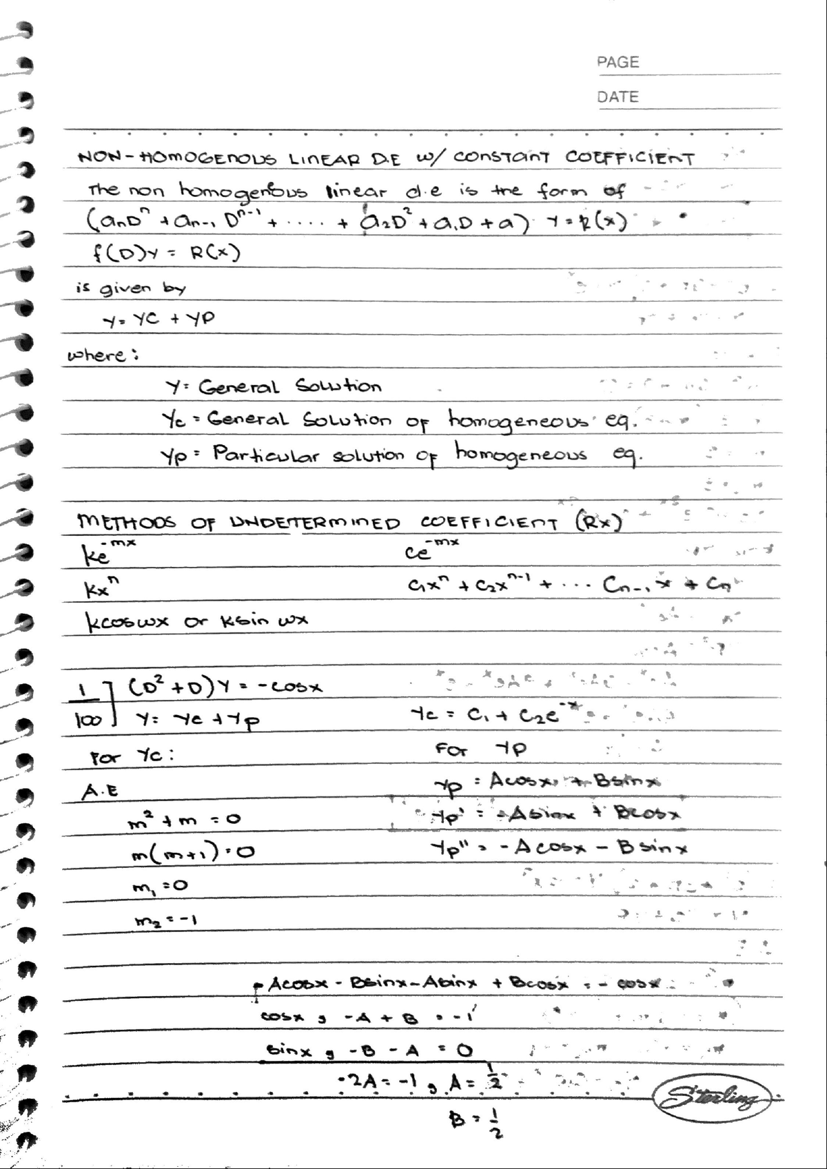 Differential Equation Solution 3 Bs Electrical Engineering Studocu