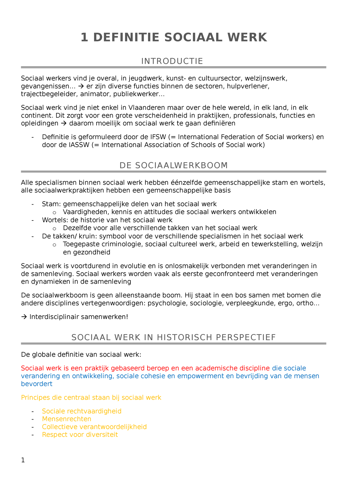 1 Definitie Sociaal Werk 1 Definitie Sociaal Werk Introductie Sociaal