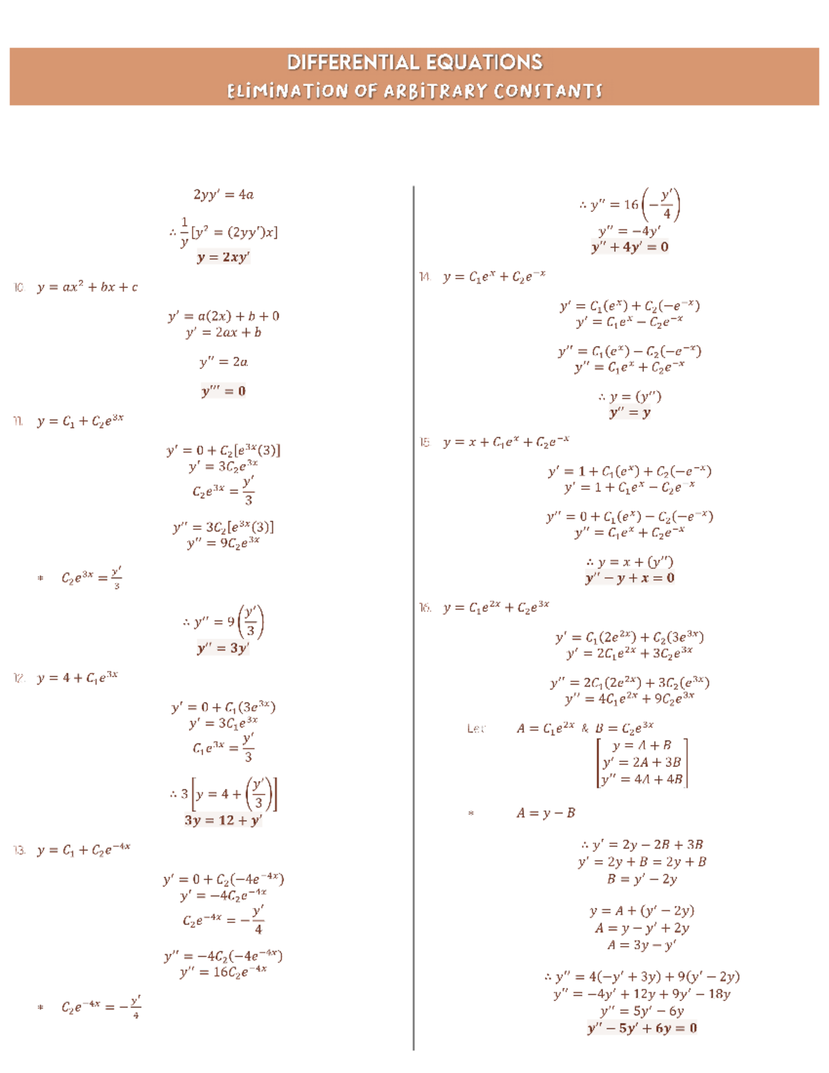 De Notes Differential Equation Calculus 2 Pangsu Studocu