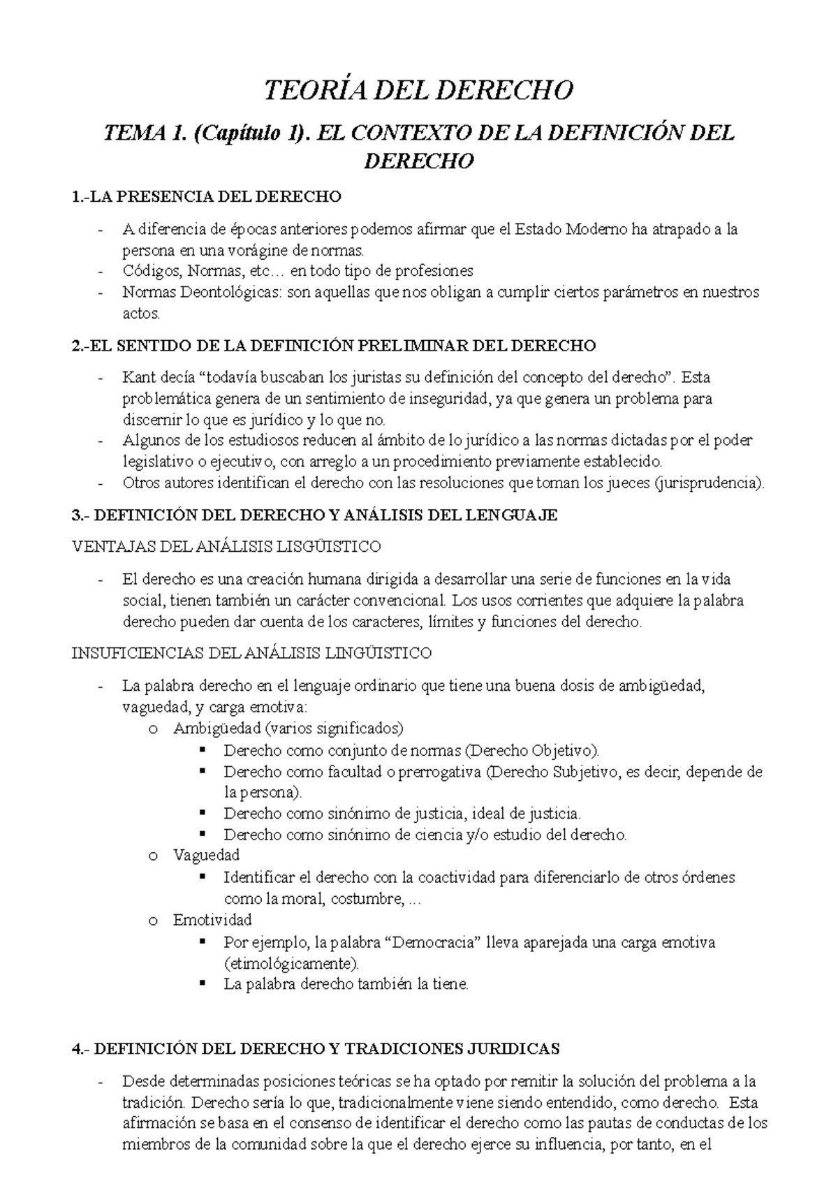 Teoría Del Derecho Completo TeorÍa Del Derecho Tema 1 Capítulo 1