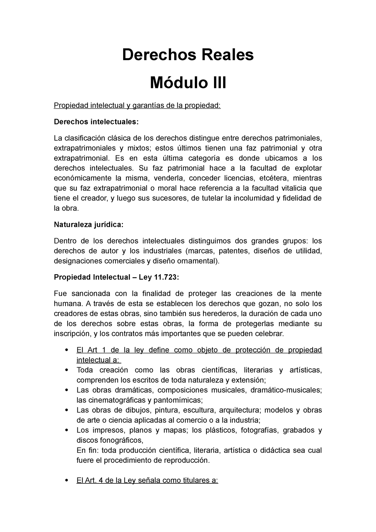 Derechos Reales Resumen Módulo 3 Derechos Reales Módulo Iii