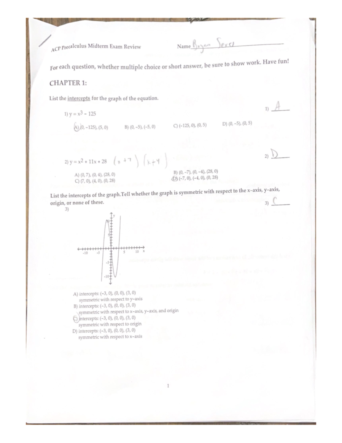 Precalculus Midterm Exam Review Studocu