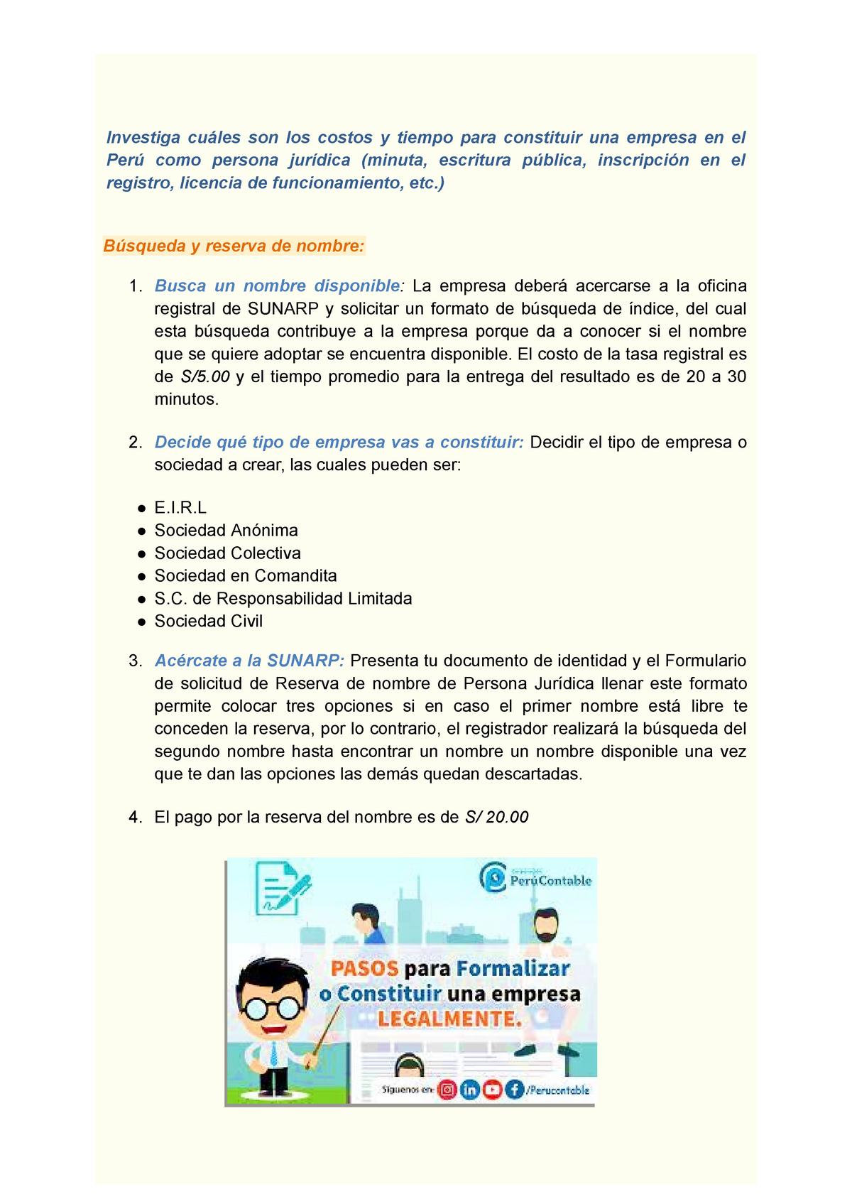 Semana 4 Tema 1 Tarea Costos Para Constituir Una Empresa Investiga