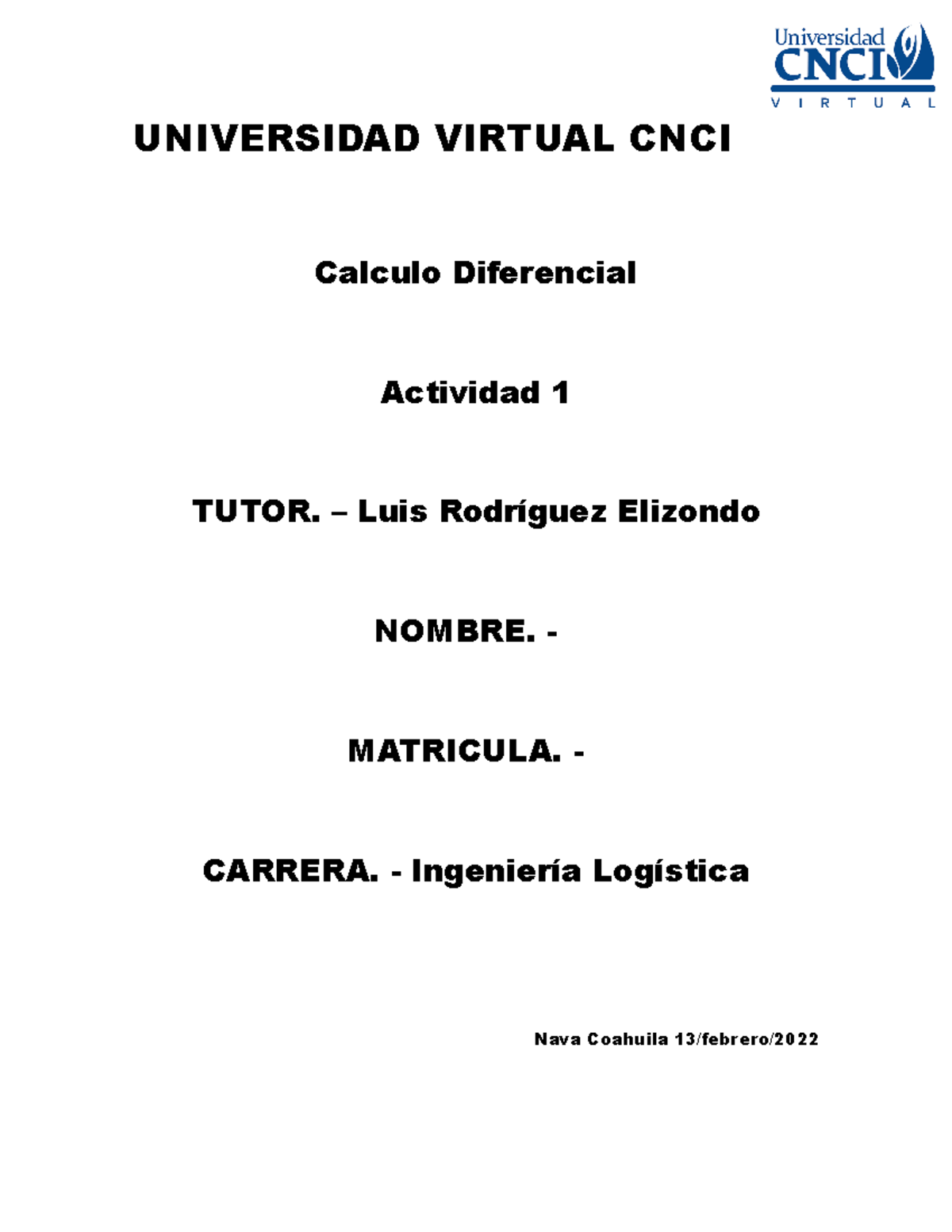 Actividad 1 Calculo Diferencia Actividades Cnci Universidad Virtual