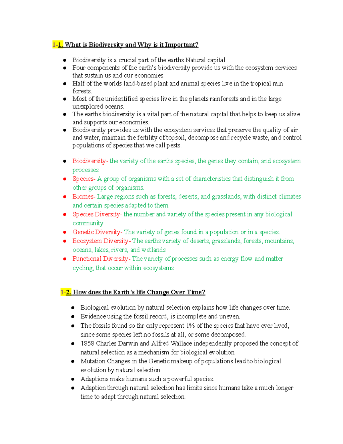 24p Camm Chapter 4 Reading Notes 1 1 What Is Biodiversity And Why