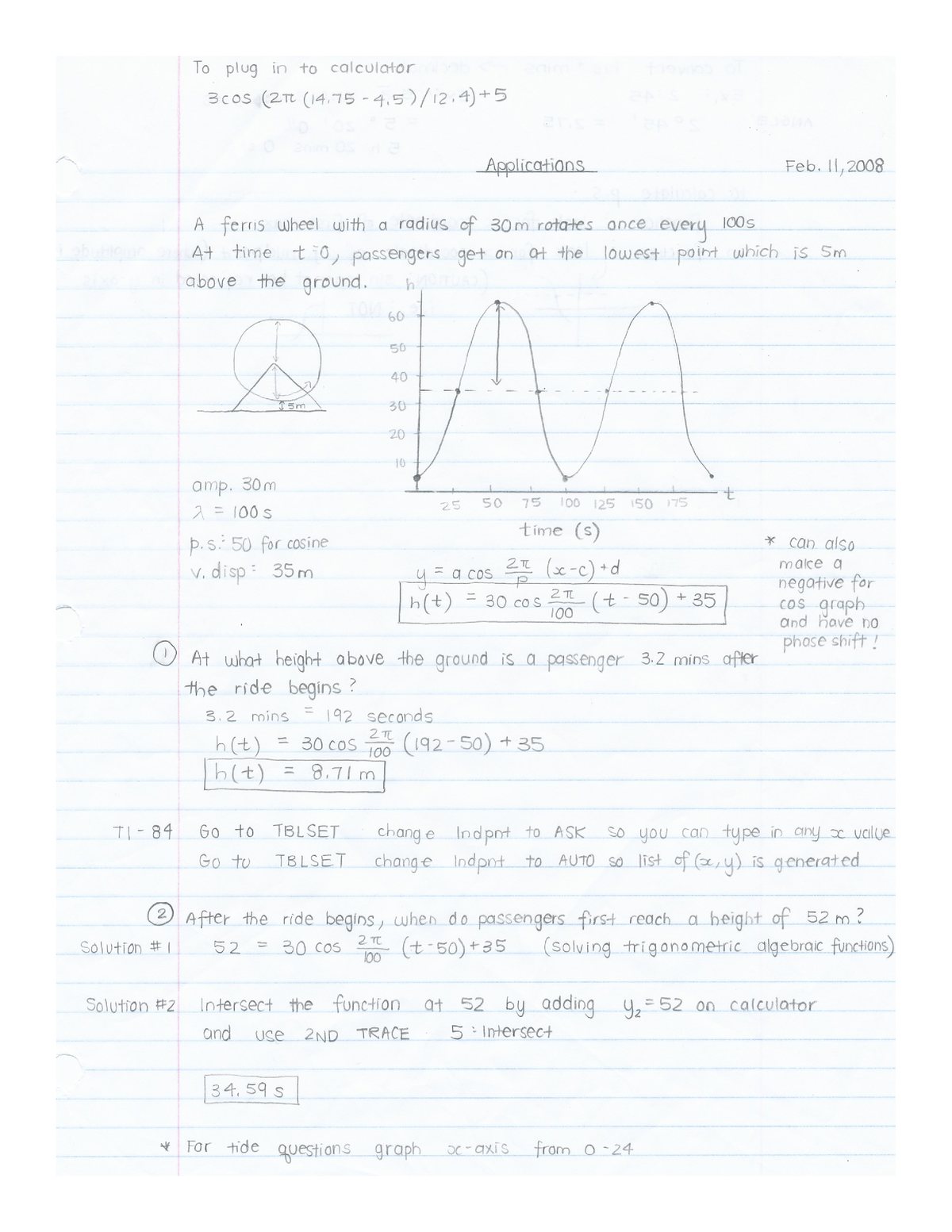 Applications Of Trig Functions Studocu