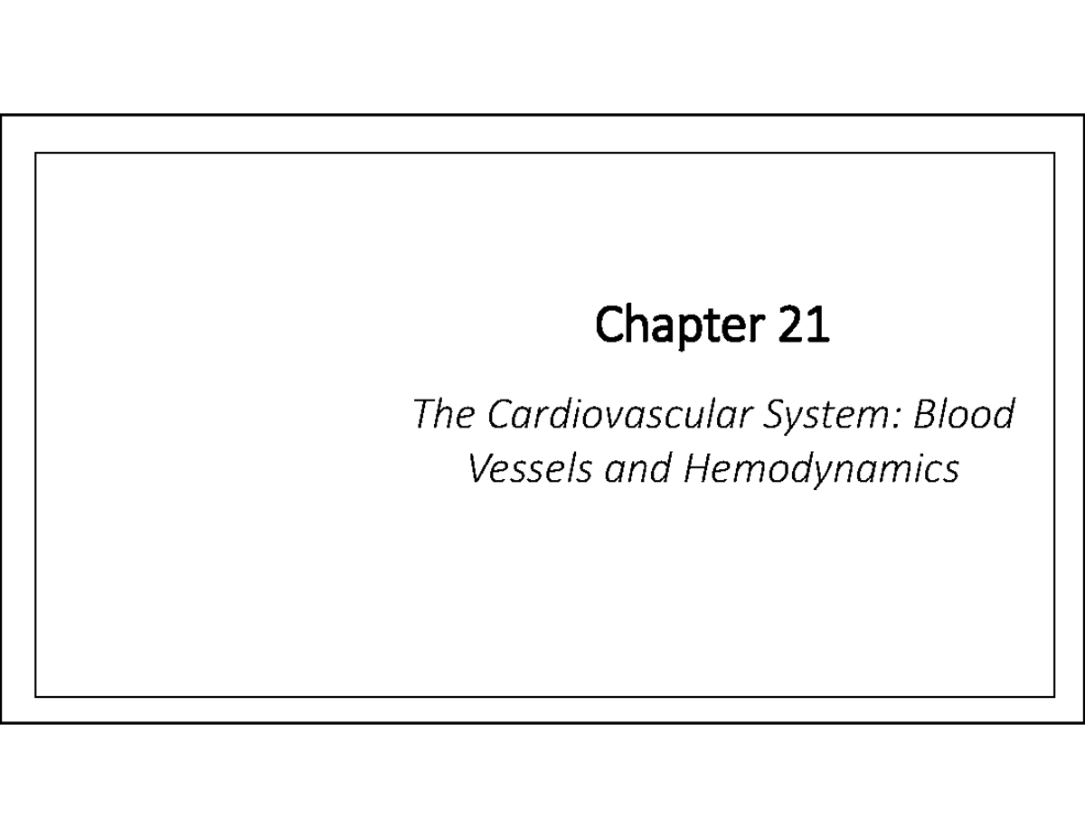 12 Blood Vessels And Circulation Chapter 21 The Cardiovascular System