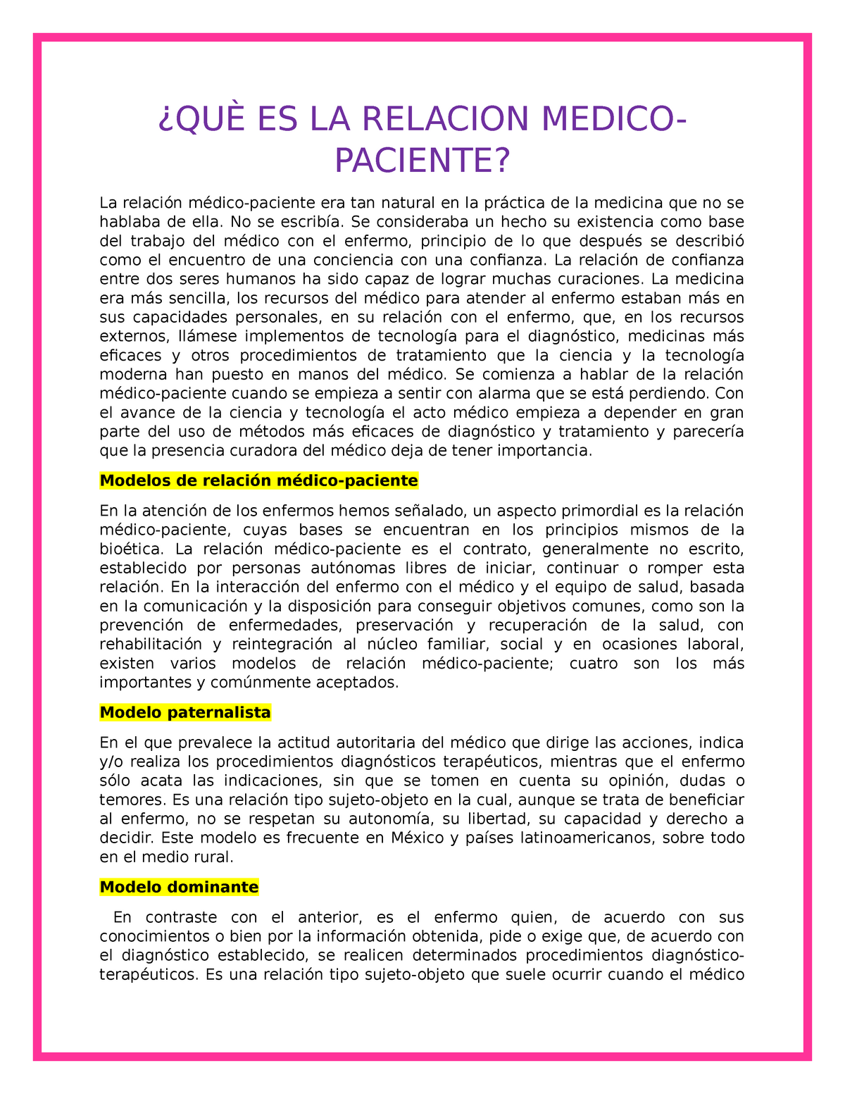 3d Que Es La Relacion Medico Paciente ¿quÈ Es La Relacion Medico