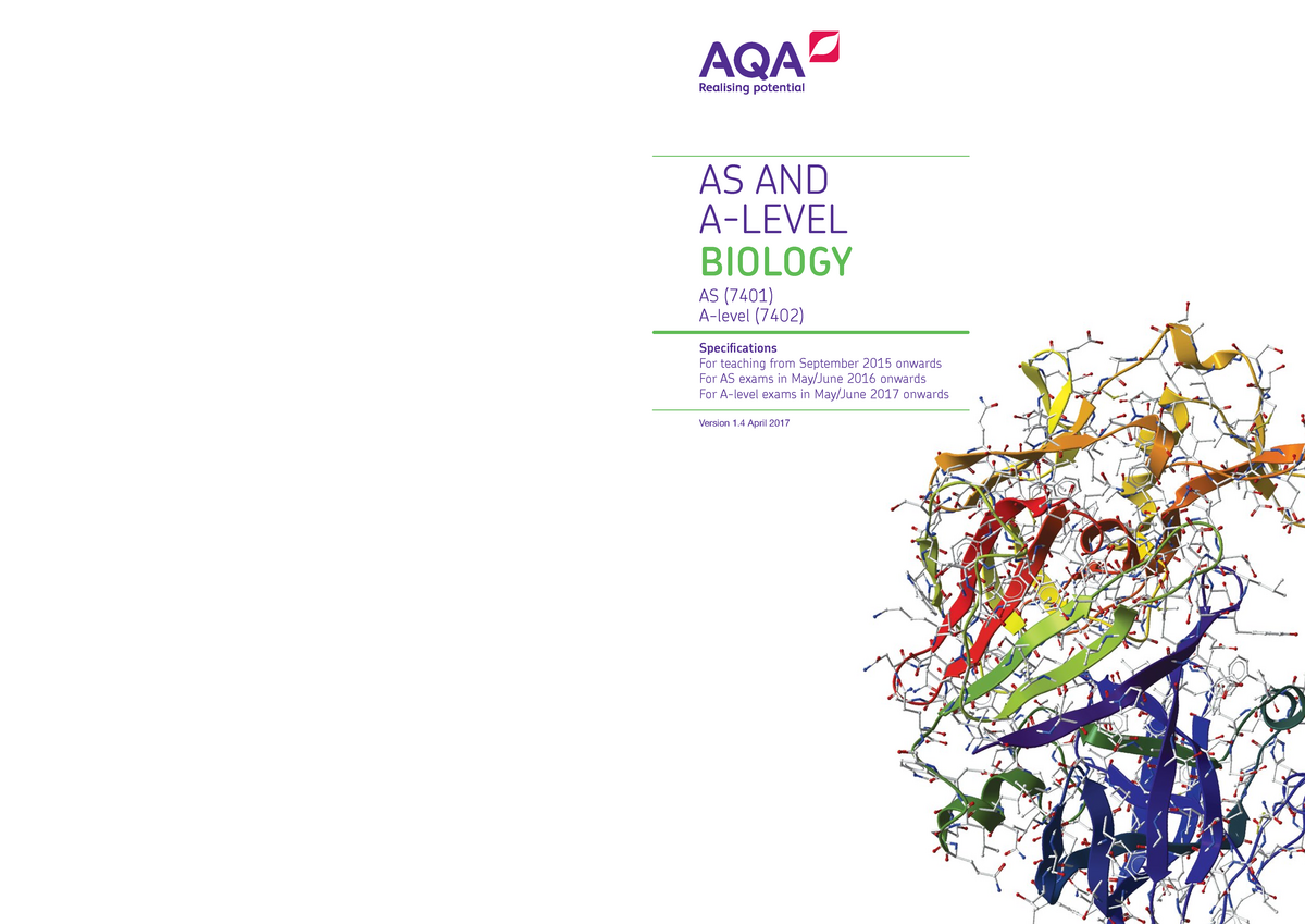 Aqa Biology Specification As And A Level Revision As And A Level