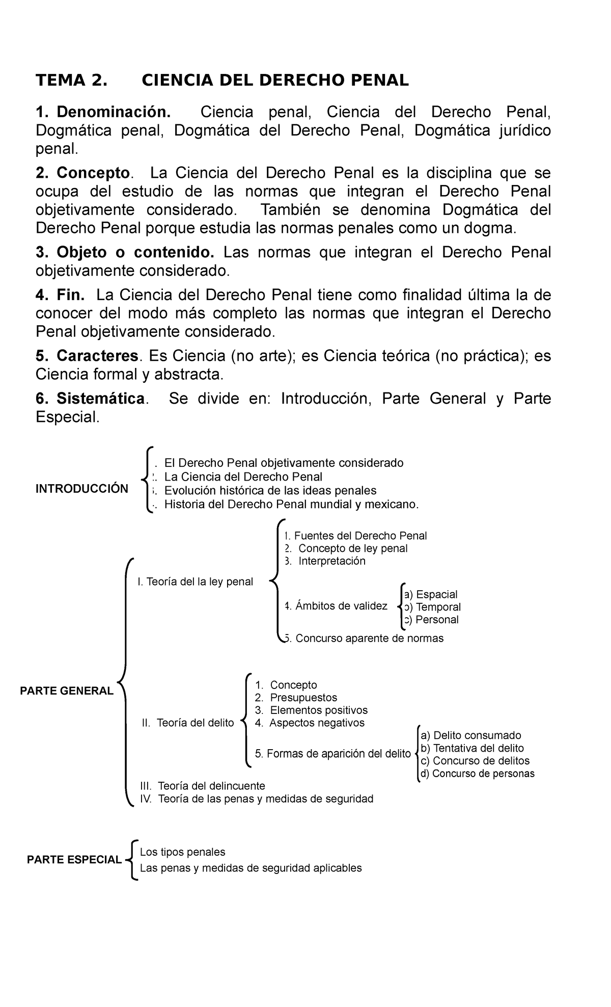 Tema 2 La Ciencia Del Derecho Penal Tema 2 Del Derecho Penal 1