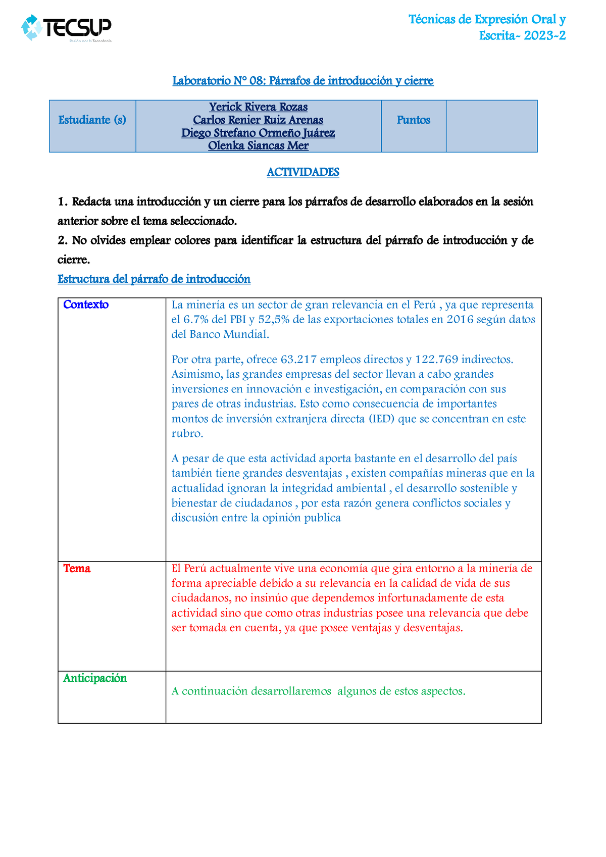 L8 Introduccióny Cierre Técnicas De Expresión Oral Y Escrita