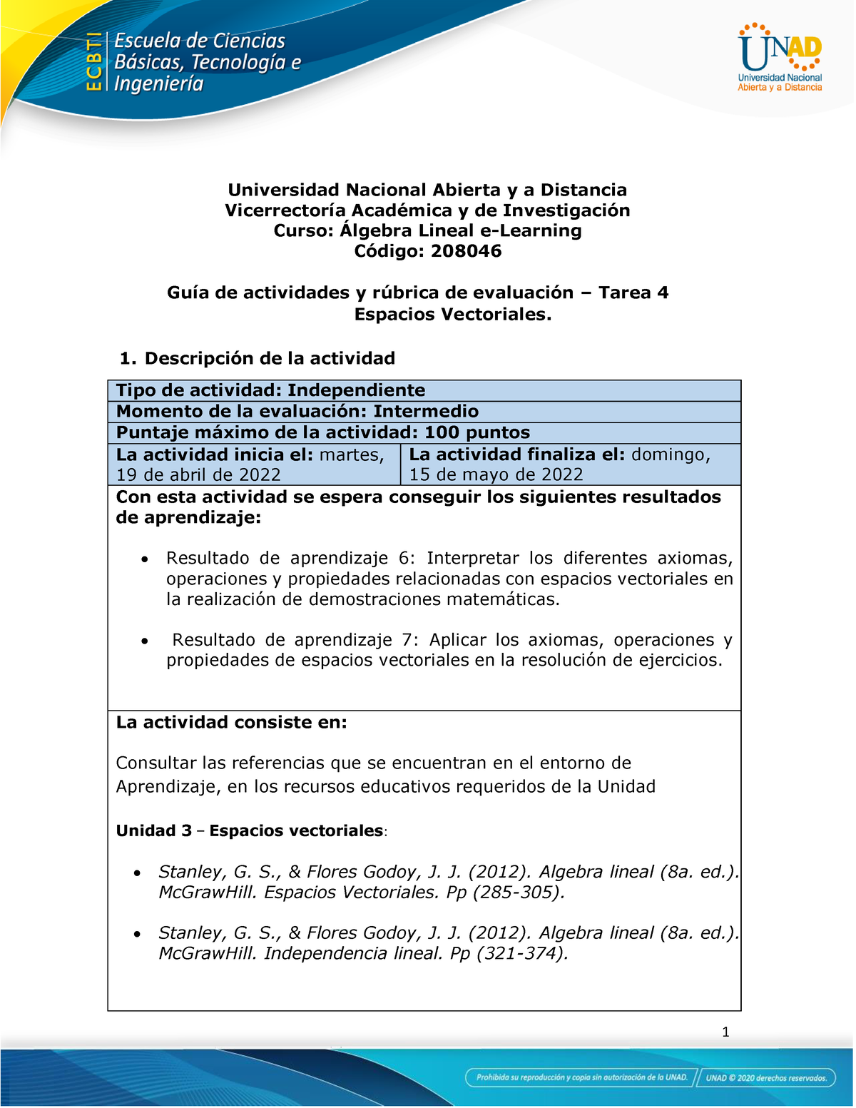 Guía Espacios Vectoriales Universidad Nacional Abierta Y A Distancia