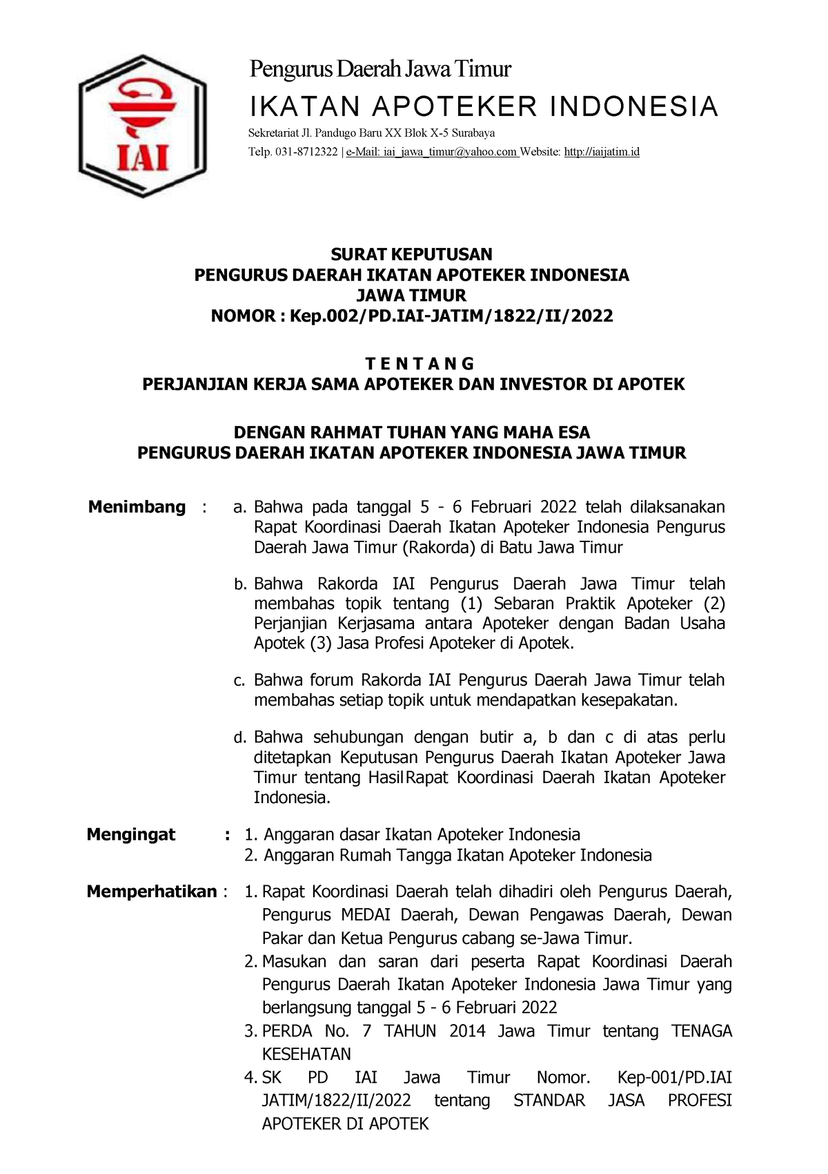 Contoh Surat Perjanjian Kerjasama Apoteker Dan Psa Su