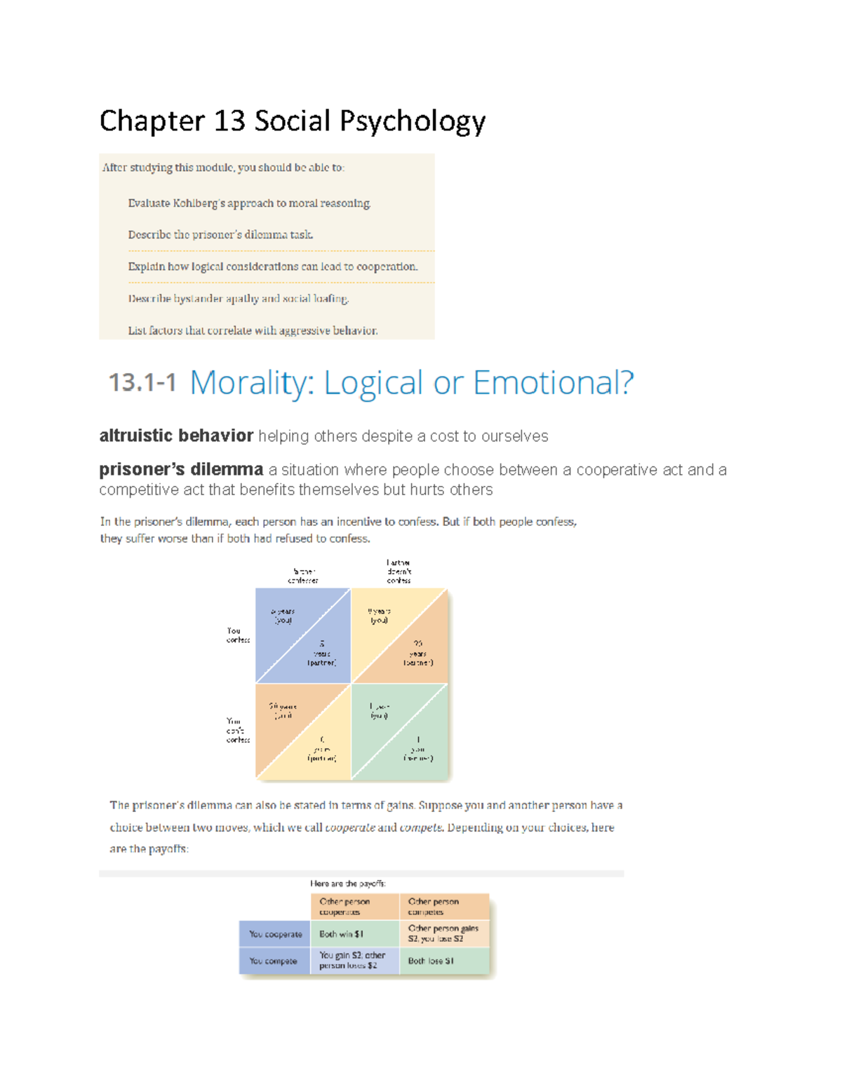 Chapter 13 Terms Psychology Chapter 13 Social Psychology Altruistic