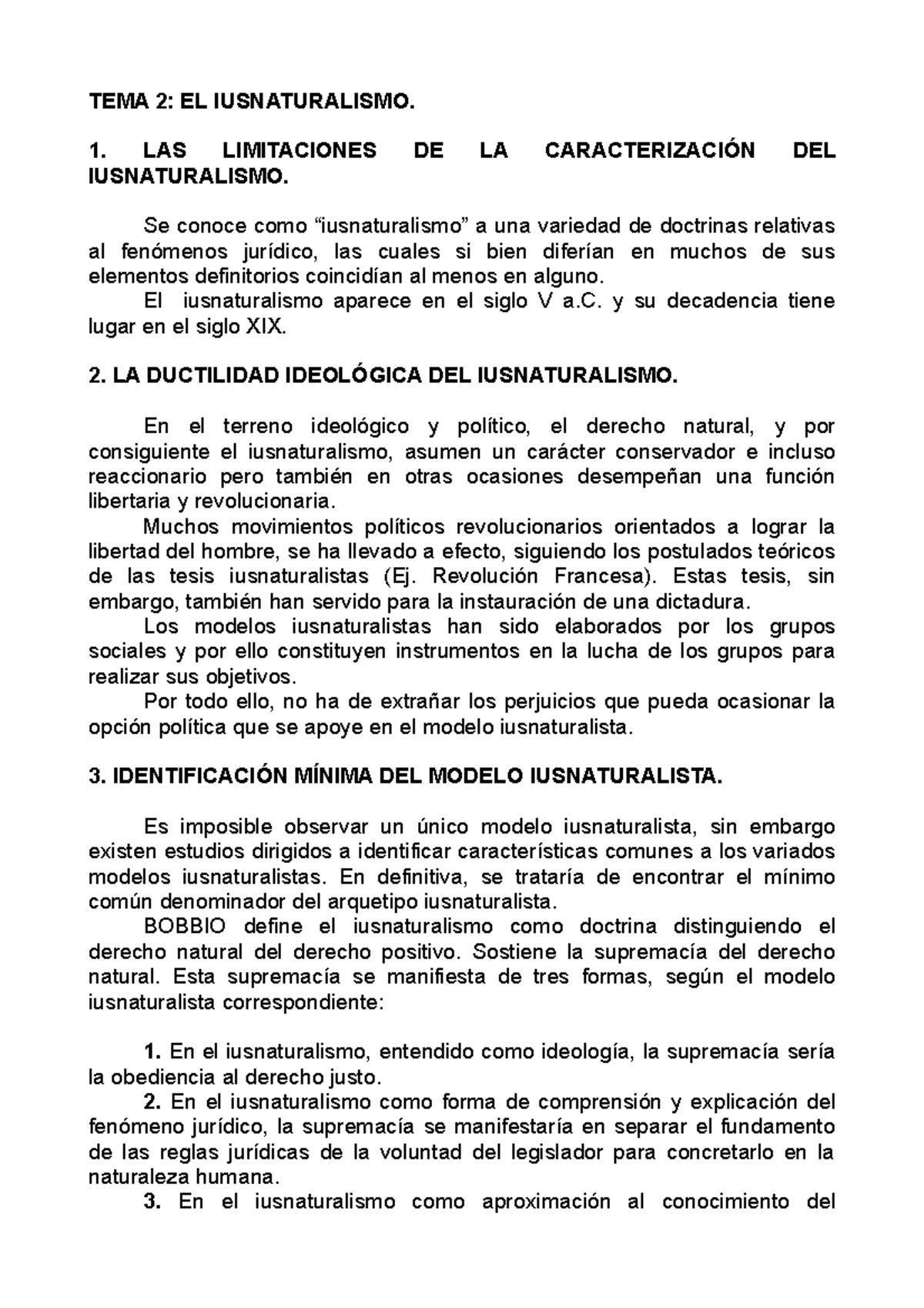 Tema 2 Tema 2 De Filosofía Del Derecho Tema 2 El Iusnaturalismo 1